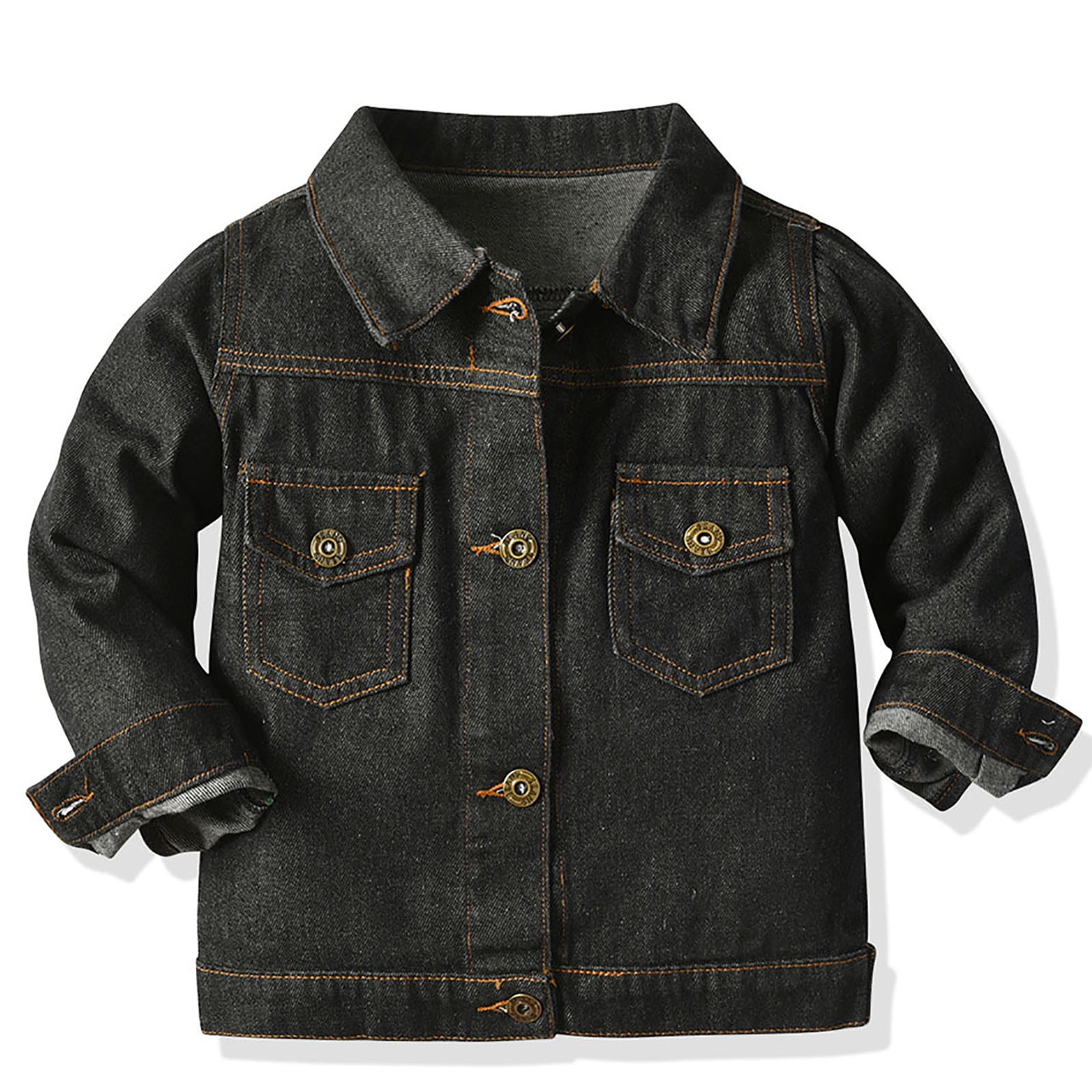 Jean Jacket for Boys Size 5t Collar Button Down Denim Shirt Tops Long ...