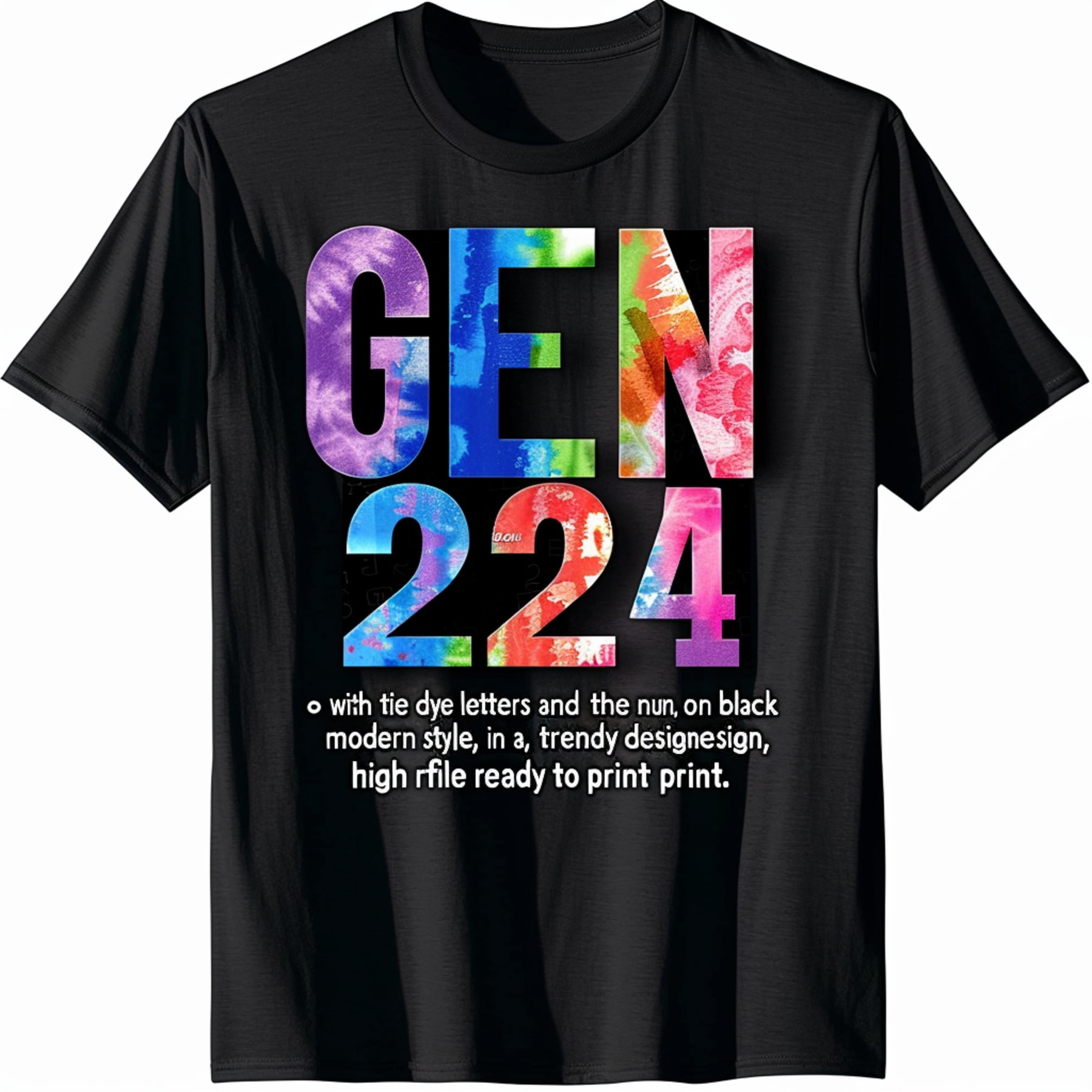 Jean Lettering Gen Z Senior Class of 2024 Black TShirt Trendy Modern ...