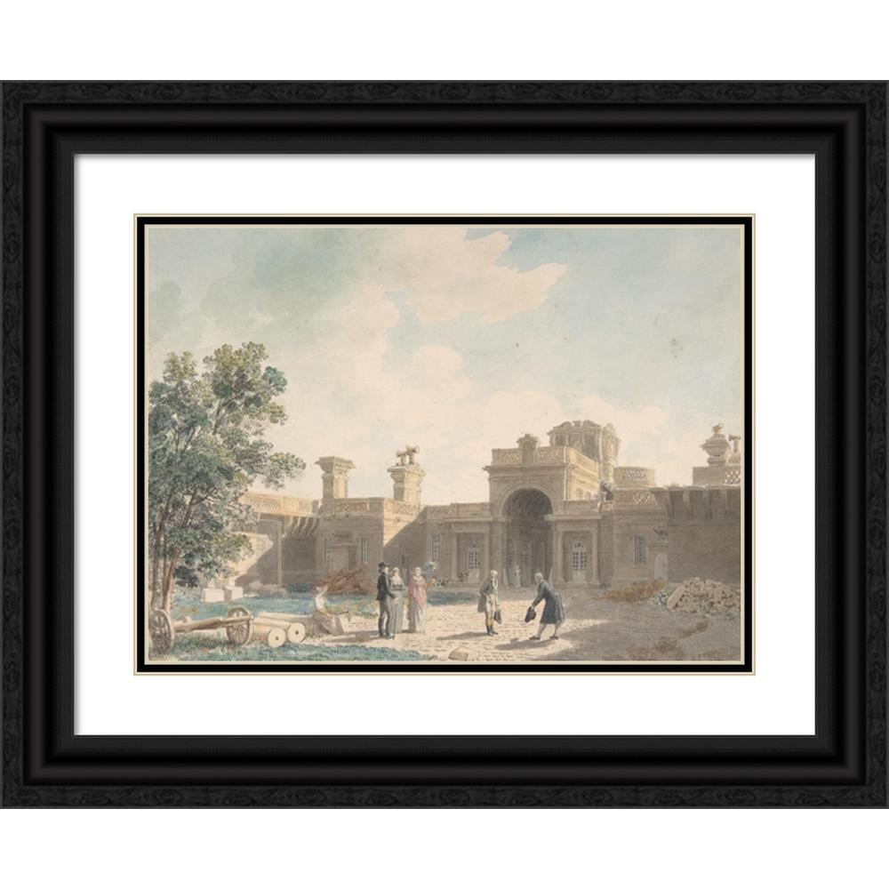 Jean Lubin Vauzelle 14x11 Black Ornate Wood Framed Double Matted Museum ...