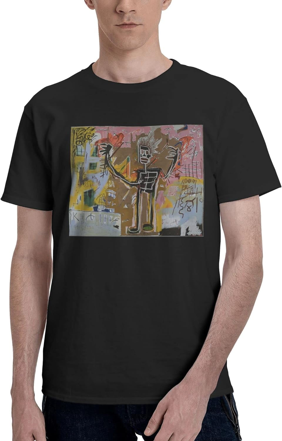 Jean Michel Basquiat Men's Rock Band Music Hawaiian Crew Neck Cotton ...