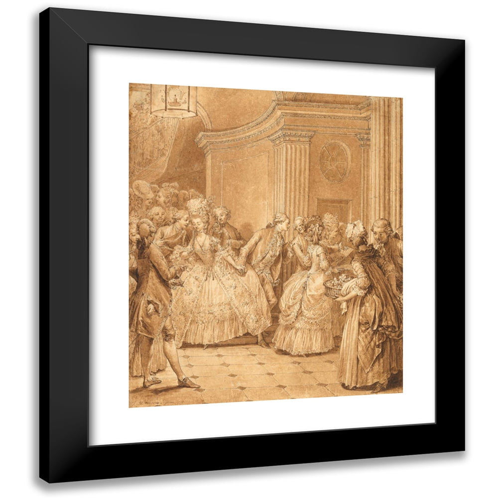 Jean-Michel Moreau 12x14 Black Modern Framed Museum Art Print Titled - After the Opera (‘The ...
