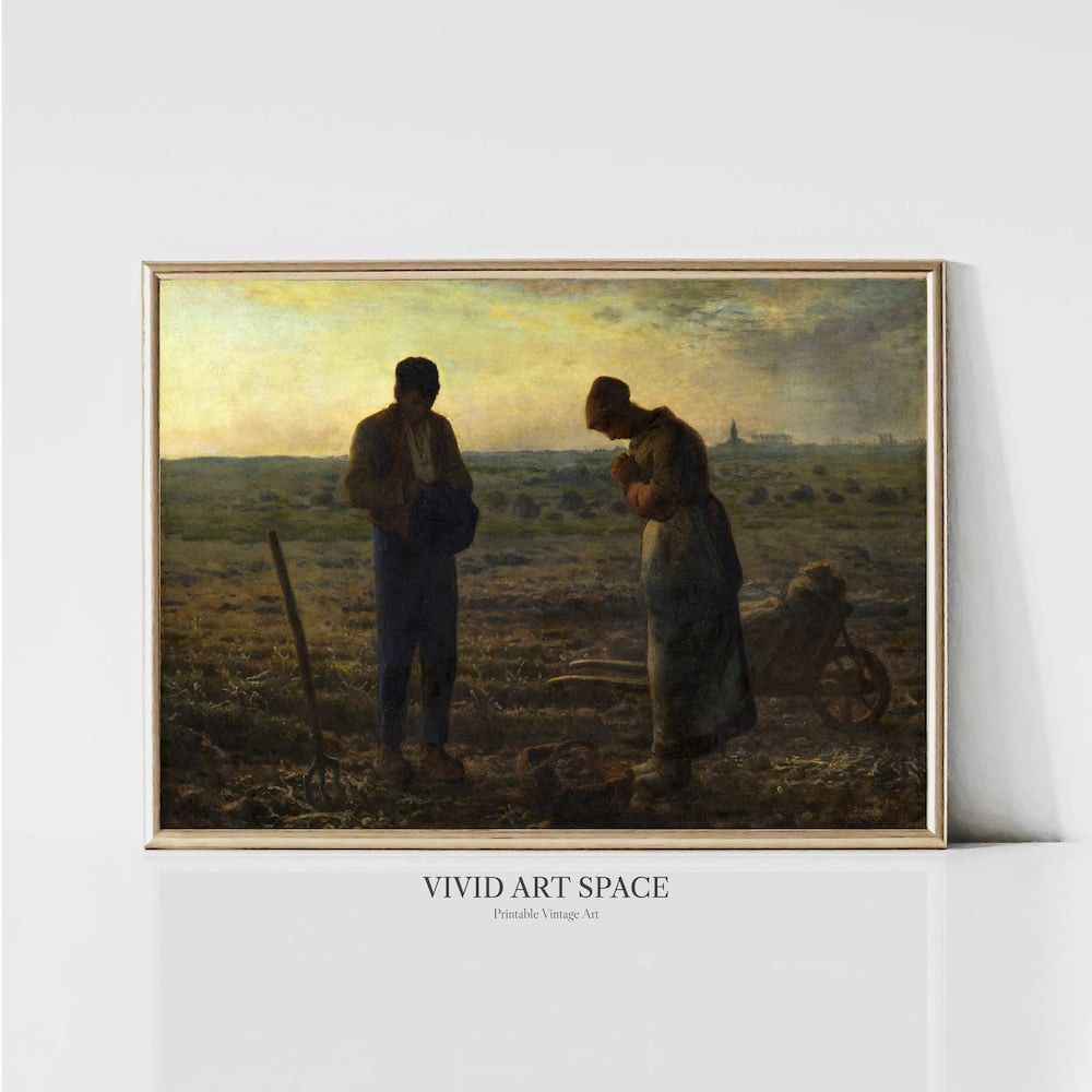 Jean Millet, The Angelus, Vintage Realism Country Painting, Classic Art ...