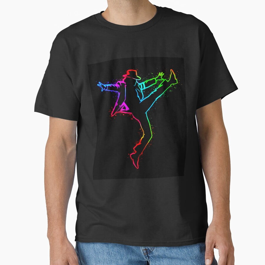 Jean Neon Glow Kick Pose King Pop Cyber Graphic T-Shirt - Walmart.com