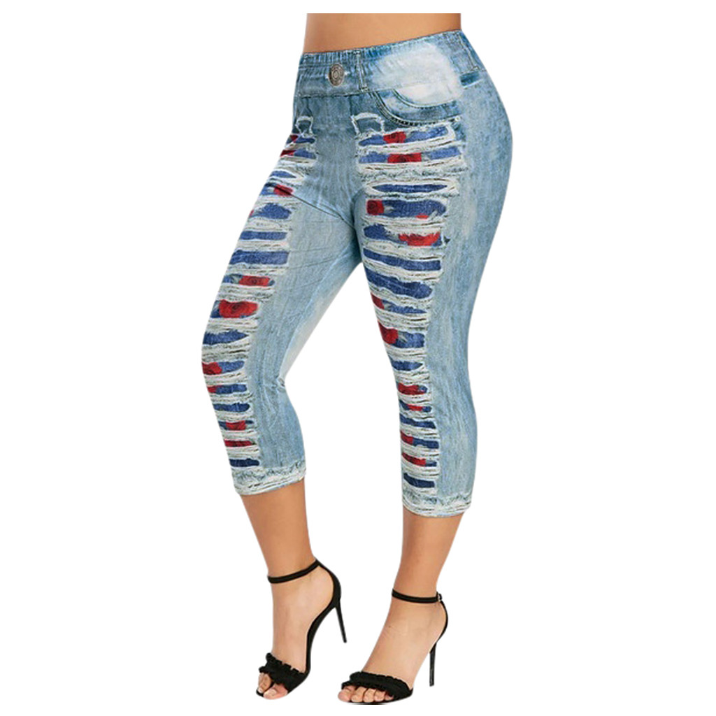 Jean Pants Womens High Waist Denim Jeans Casual Solid Color Jeans ...