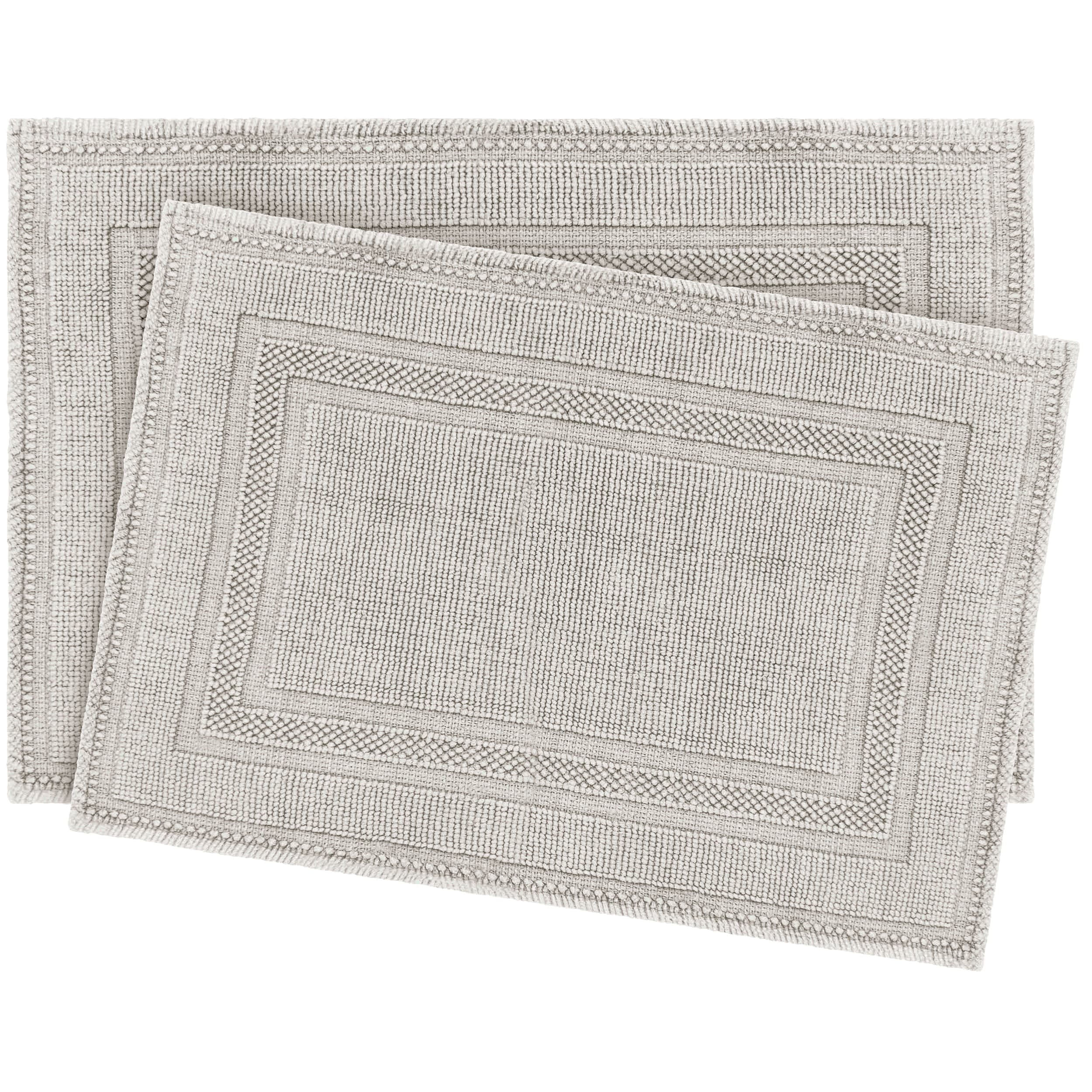 Jean Pierre Cotton Stonewash 2-Piece Bath Rug Set, Taupe Gray, Machine ...