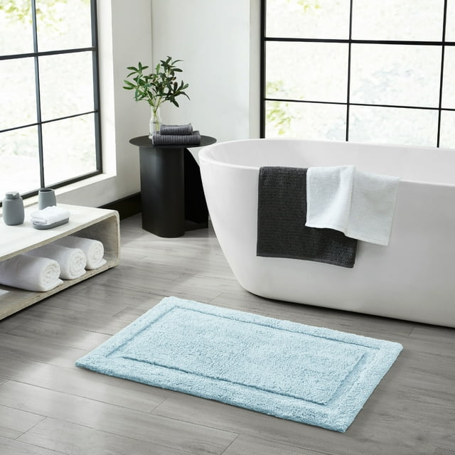 Jean Pierre New York Lydia Border 100% Cotton Bath Mat - Non-Slip Bath ...