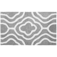 Jean Pierre Cotton Stonewash Racetrack 17x24 in. Bath Rug, White ...