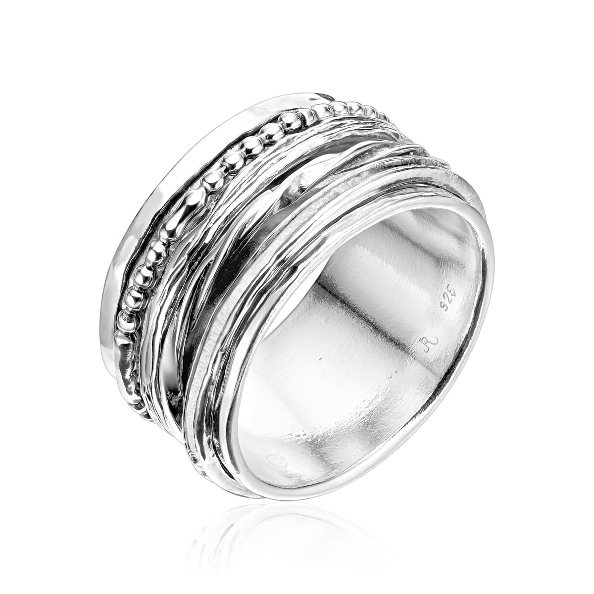 Jean Rachel Jewelry 925 Sterling Silver Rotating Spinner Ring with 4 ...