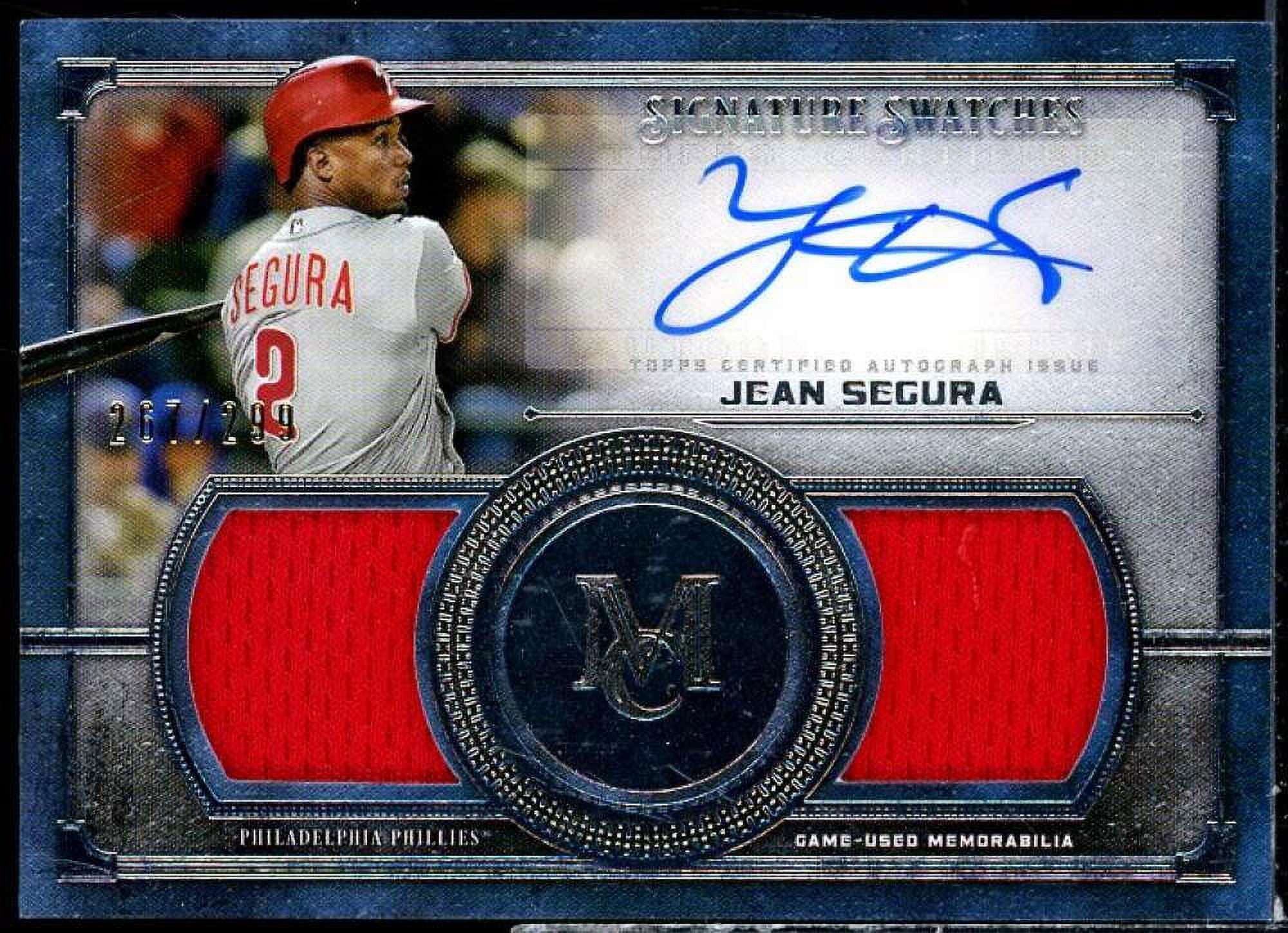 Jean Segura 2019 Museum Collection Signature Swatches Dual Relic AU # ...