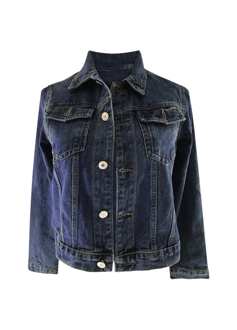 hoksml Plus Size Denim Jackets for Women, Lapel Jeans Blazer Long ...