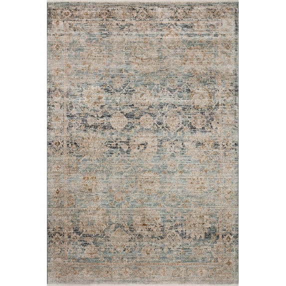 Jean Stoffer x Loloi Katherine Ocean / Coral 7'-10" x 7'-10" Round Area ...