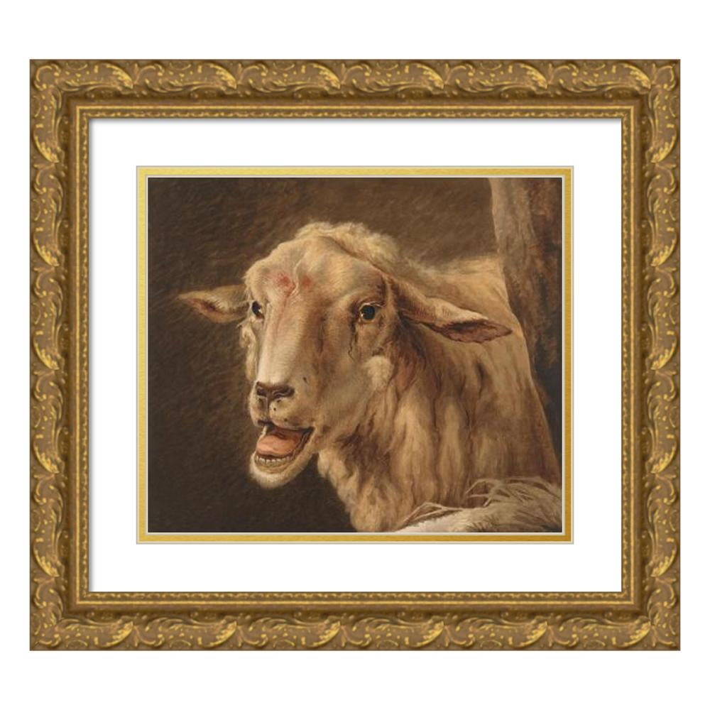 Jean Zacherie Mazel 17x15 Gold Ornate Wood Frame and Double Matted ...
