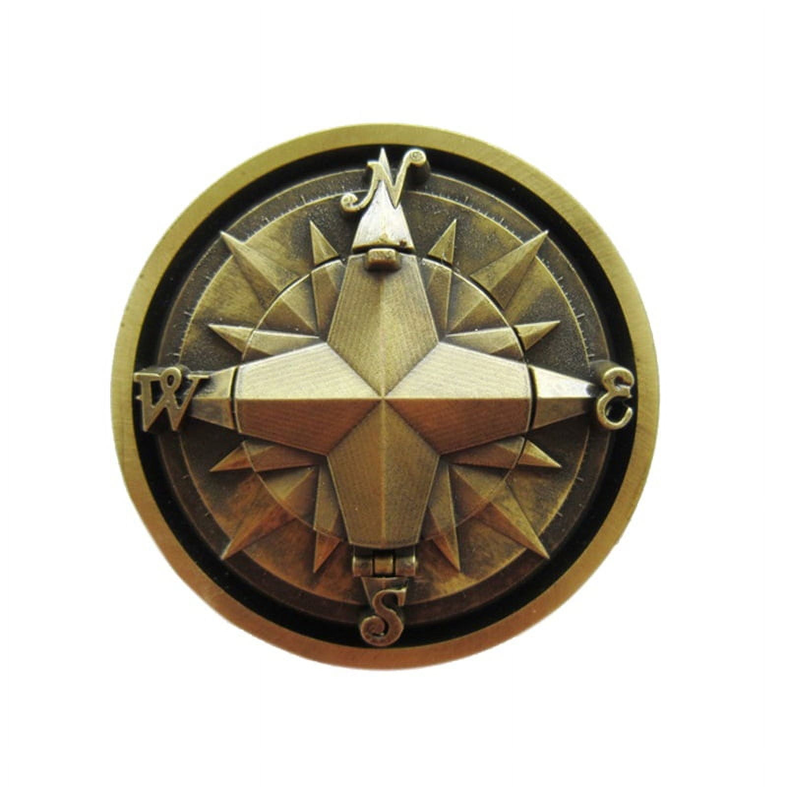 Jean's Friend Antique Bronze Plated Compass Belt Buckle - Walmart.com