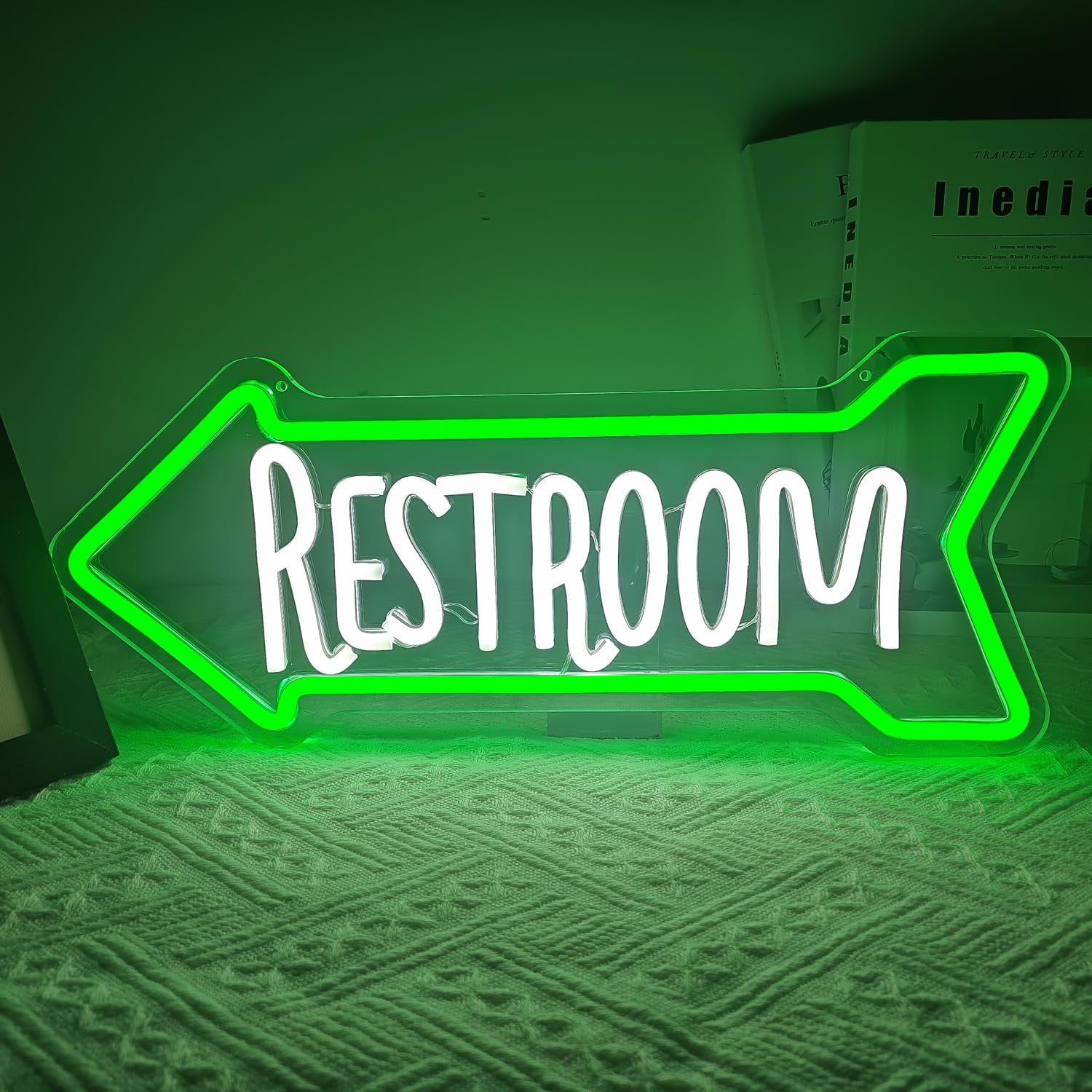 Jeanchrl Restroom Neon Sign Toilet Neon Signs for Wall Decor Bathroom ...
