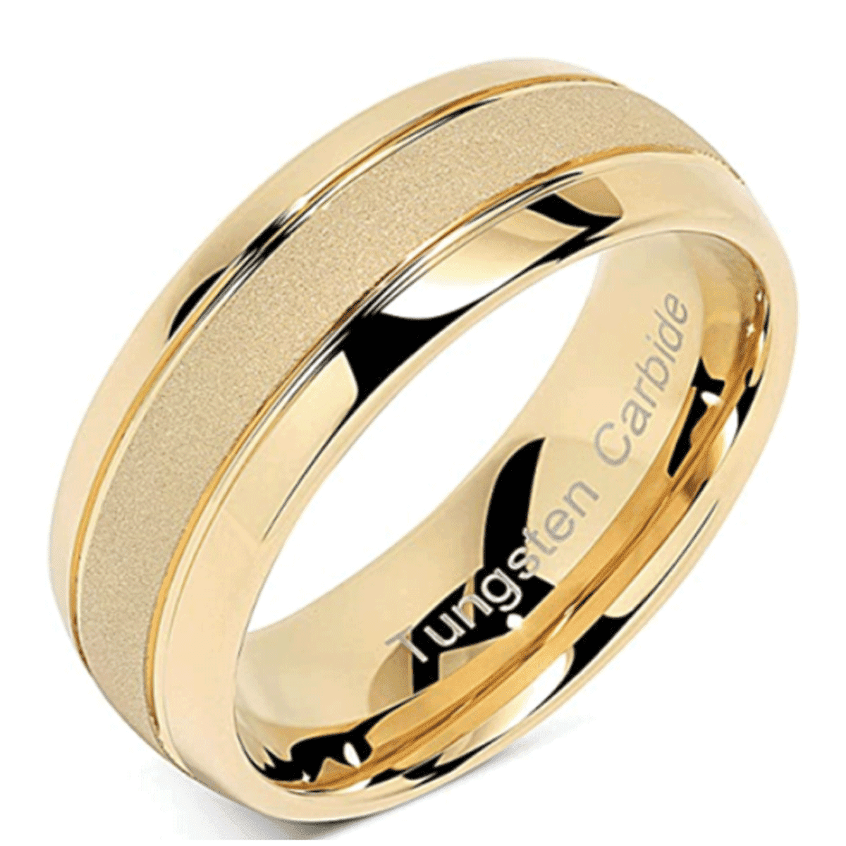 Jeanewpole1 Unisex Tungsten Steel Wedding Ring, Gold-Plated, Sizes 6-15 ...