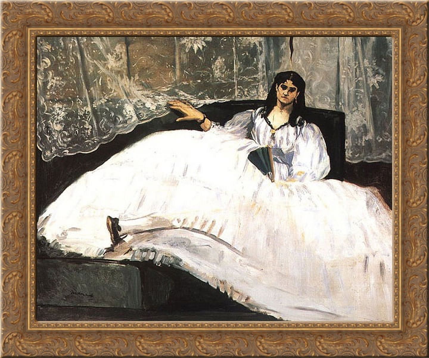 Jeanne Duval, Baudelaire's Mistress, Reclining (Lady with a Fan) 24x20 ...