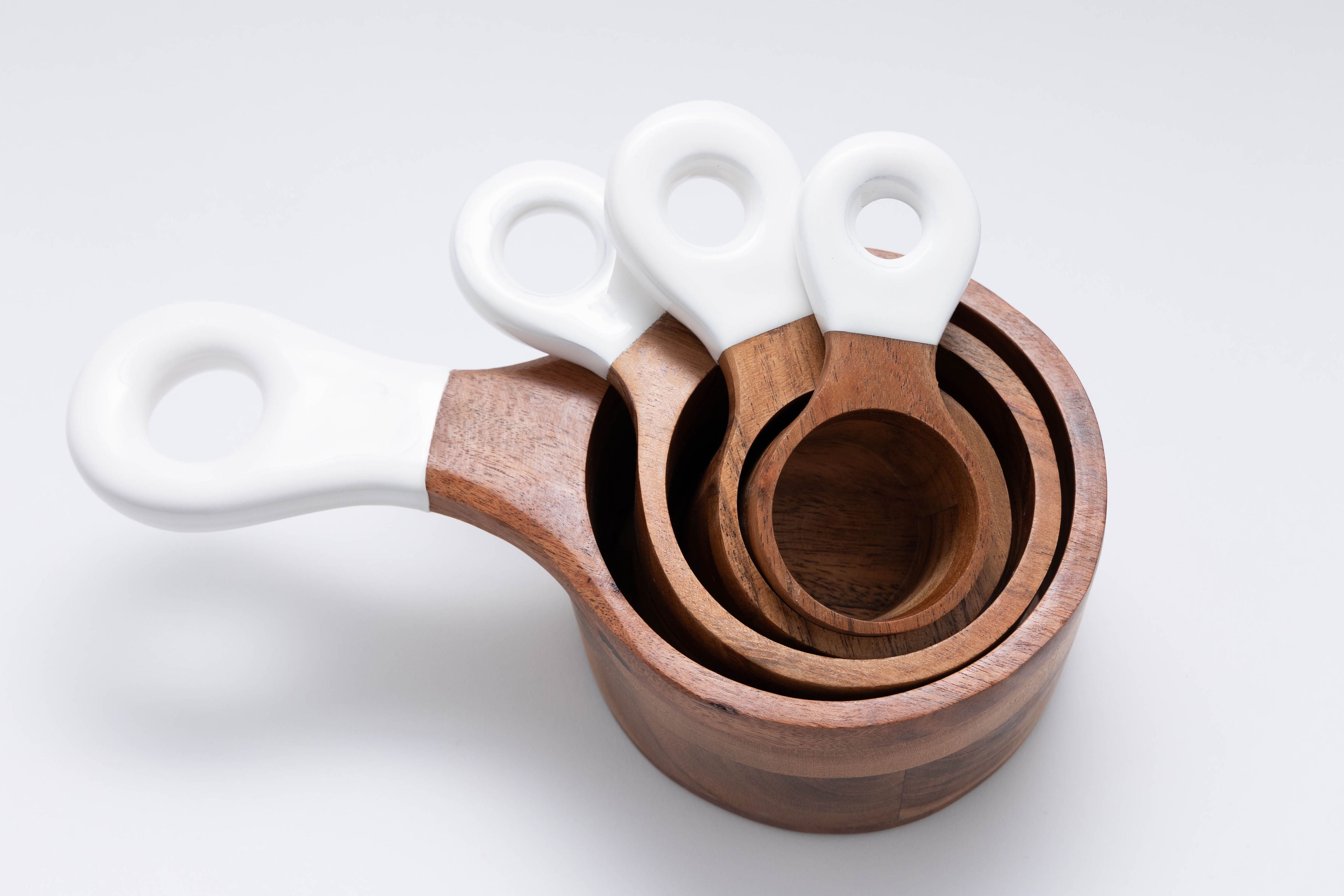 Jeanne Fitz Wood + White Collection Acacia Wood Measuring Cups ...