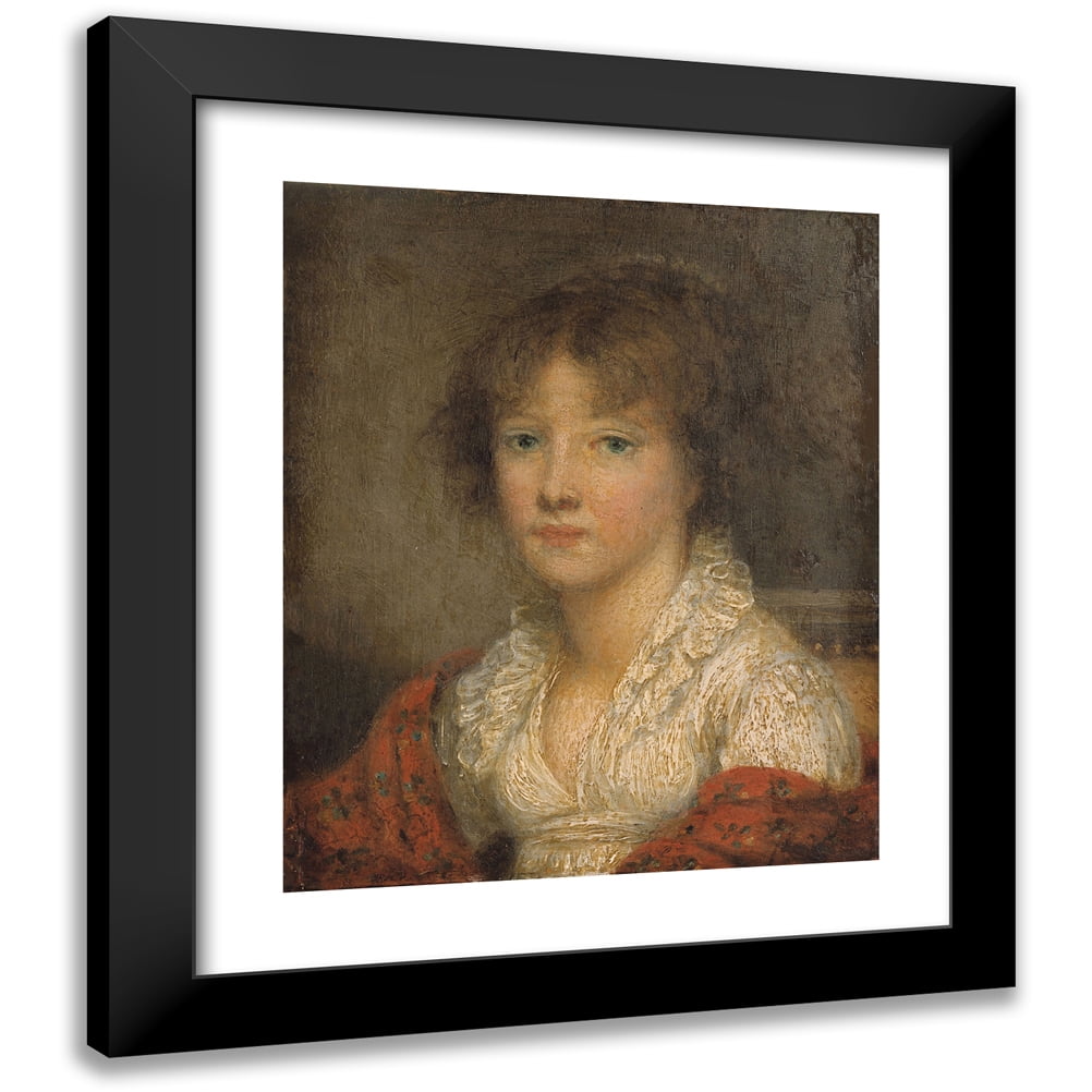 Jeanne-Philiberte Ledoux 20x23 Black Modern Framed Museum Art Print Titled - Young Girl Portrait ...