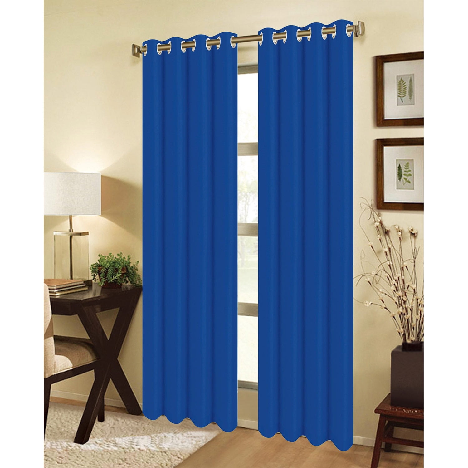 Jeannie Room Darkening Grommet Window Panel, Navy, 54x95 Inches ...