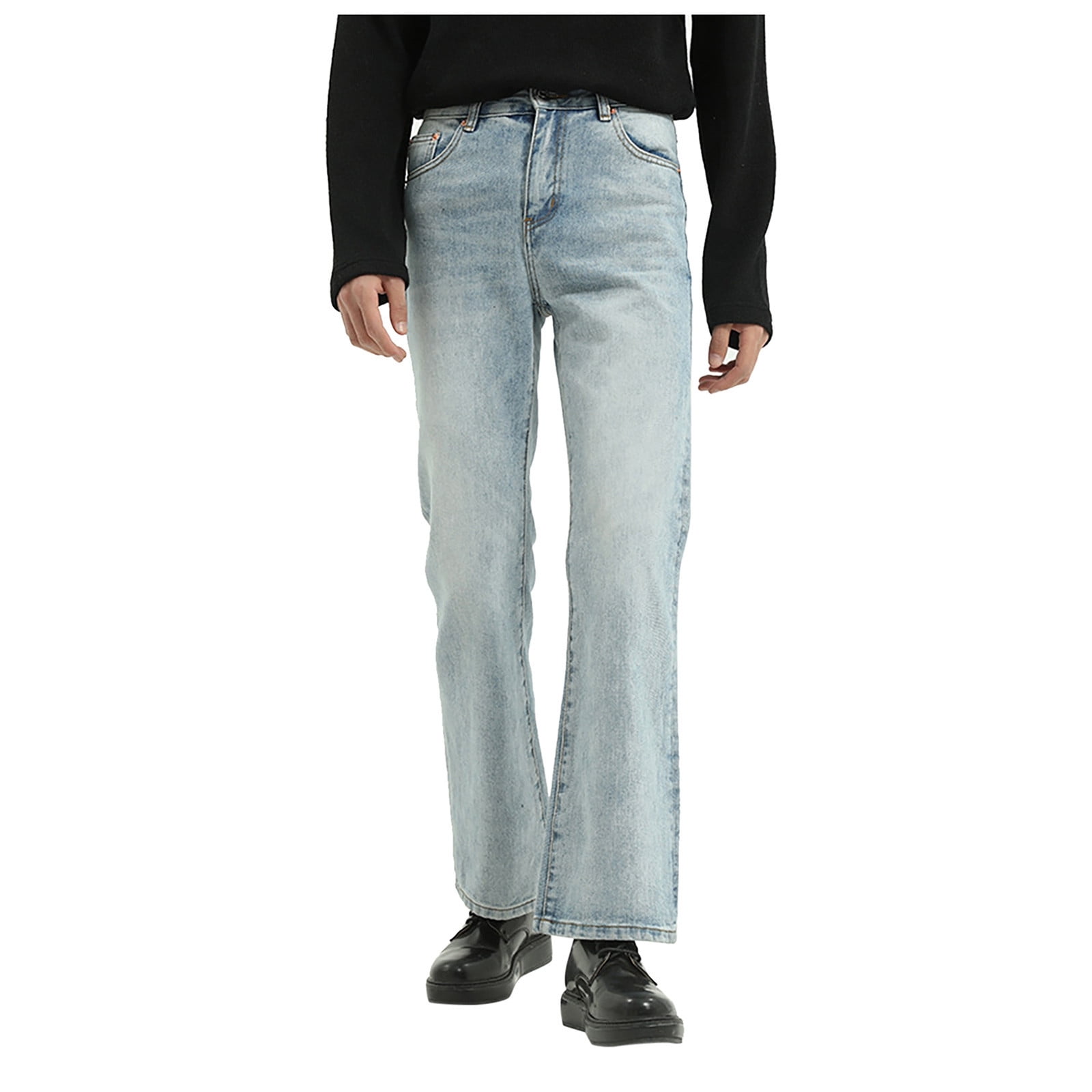 Jeans Men Slim Fit Flared Jeans Comfort Denim Pants 60S 70S Retro Bell ...