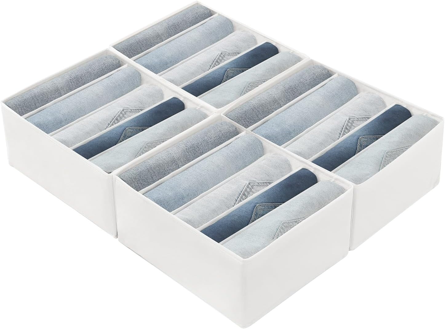 Jeans Pants Organizer for Closet, 4 Pack Drawer Organizers for Clothing ...