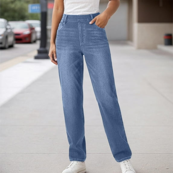 Jeans Pants for Women High Waisted Blue Jeans for Women Straight Jeans ...