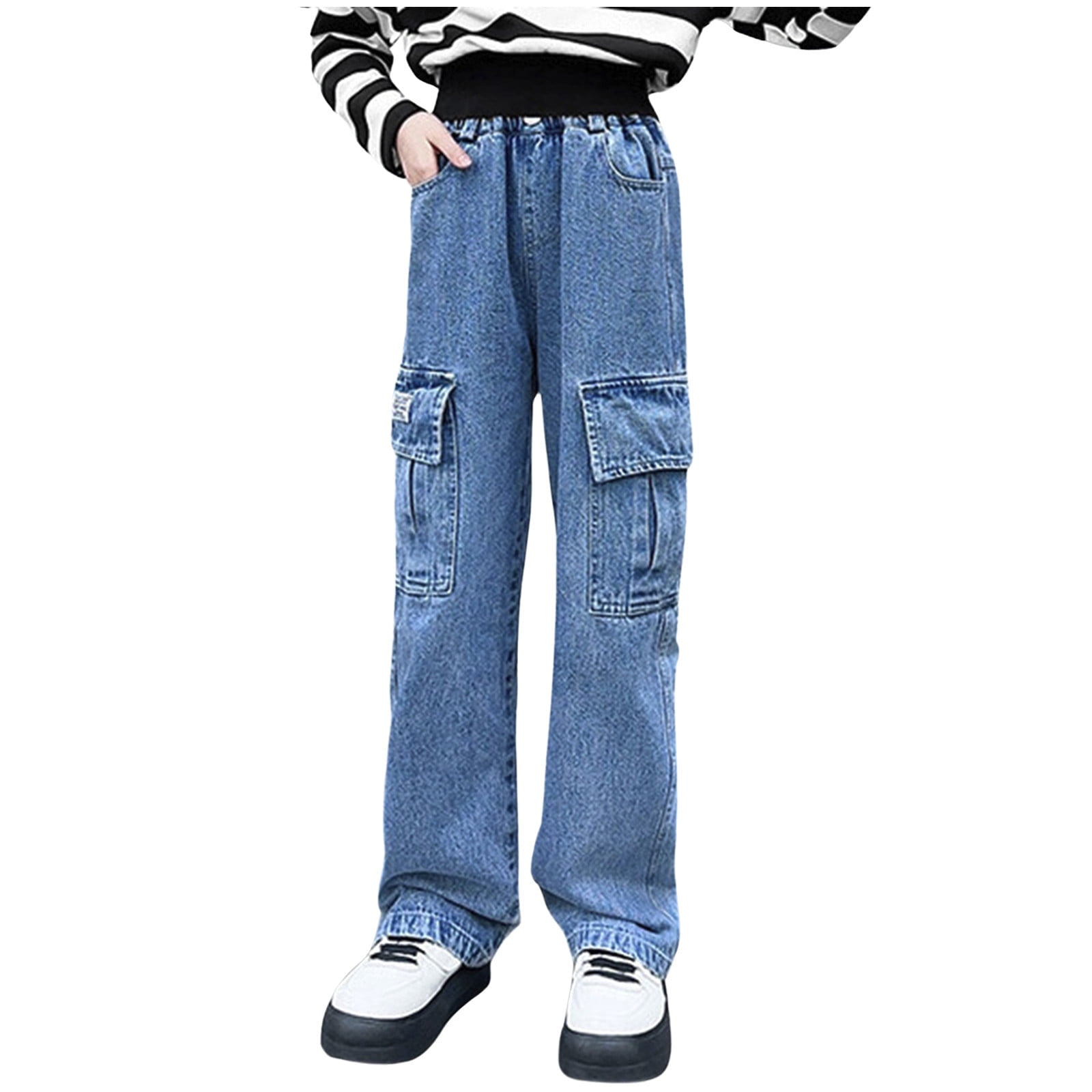 Jeans for Kids Girls Bell Bottom Jeans Embroidered Jeans High Waisted ...