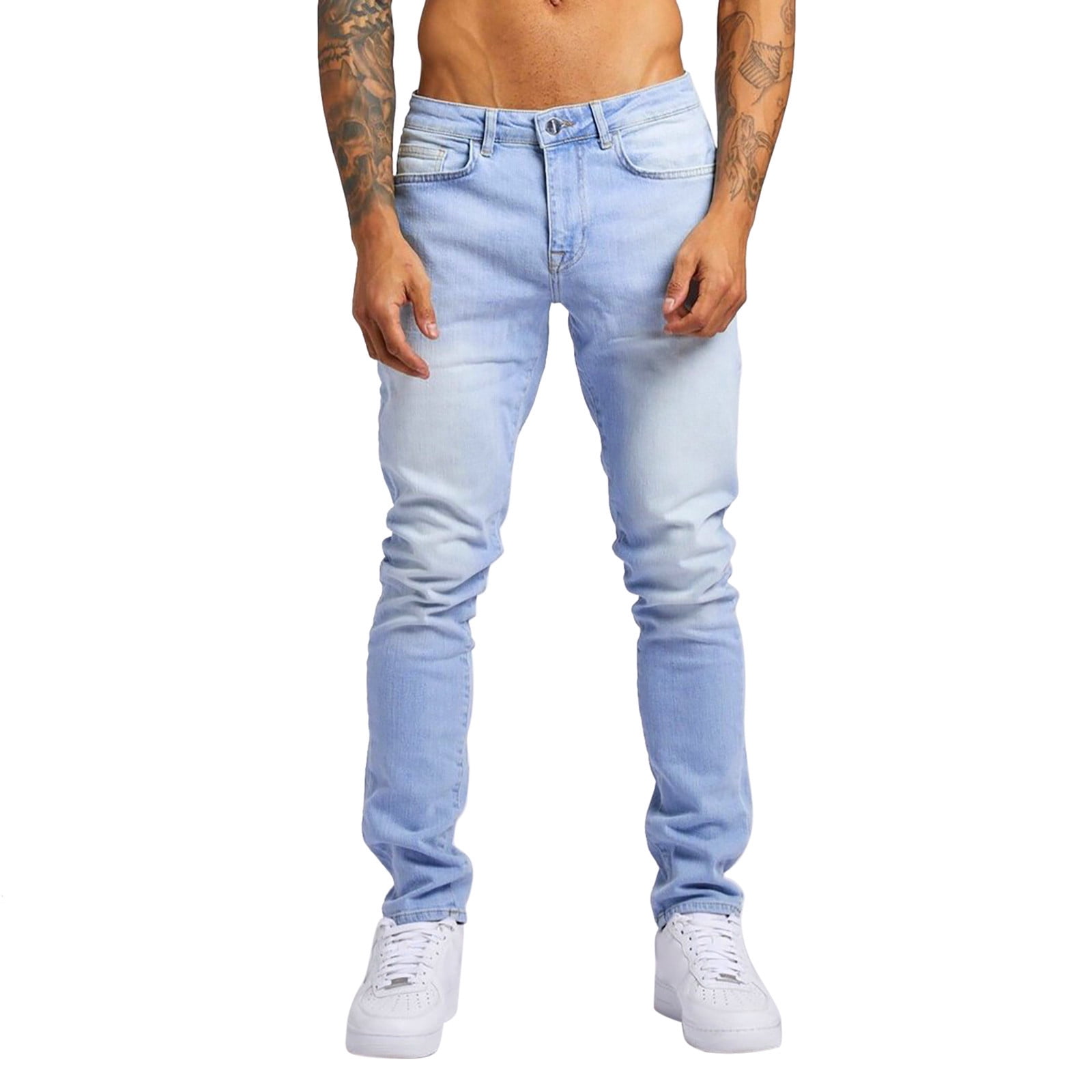 Jeans for Men Men's Slim Fit Stretch Jeans Ripped Skinny Jeans ...
