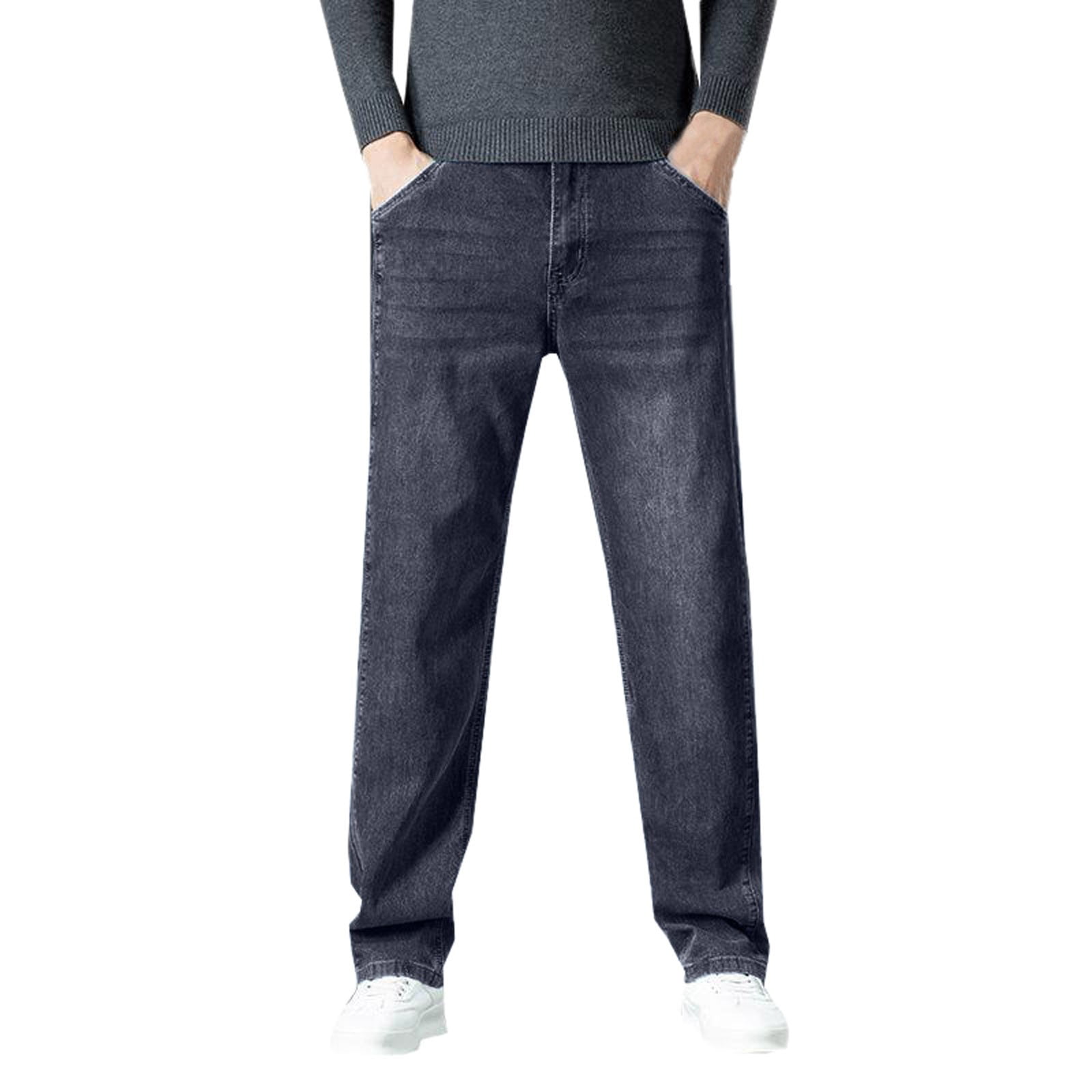 Jeans for Men Straight Leg Slim Fit Tube Business formal Solid Color ...