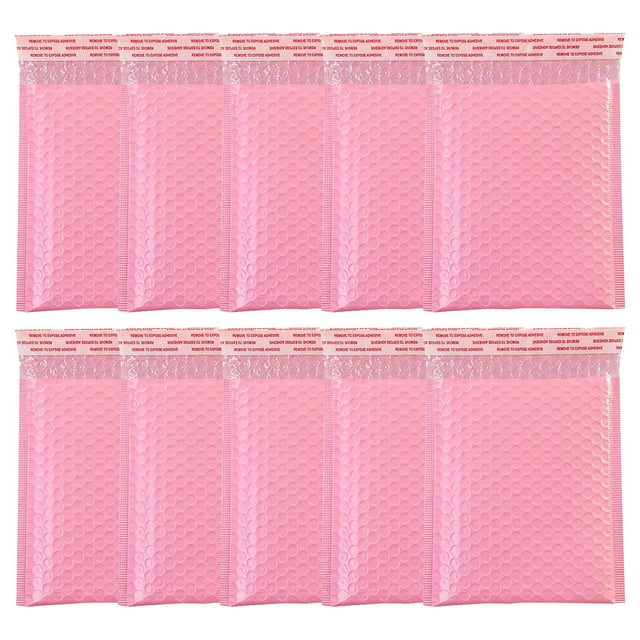 JeashCHAT 10 Pack Small Poly Bubble Mail Packaging, Pink Padded ...