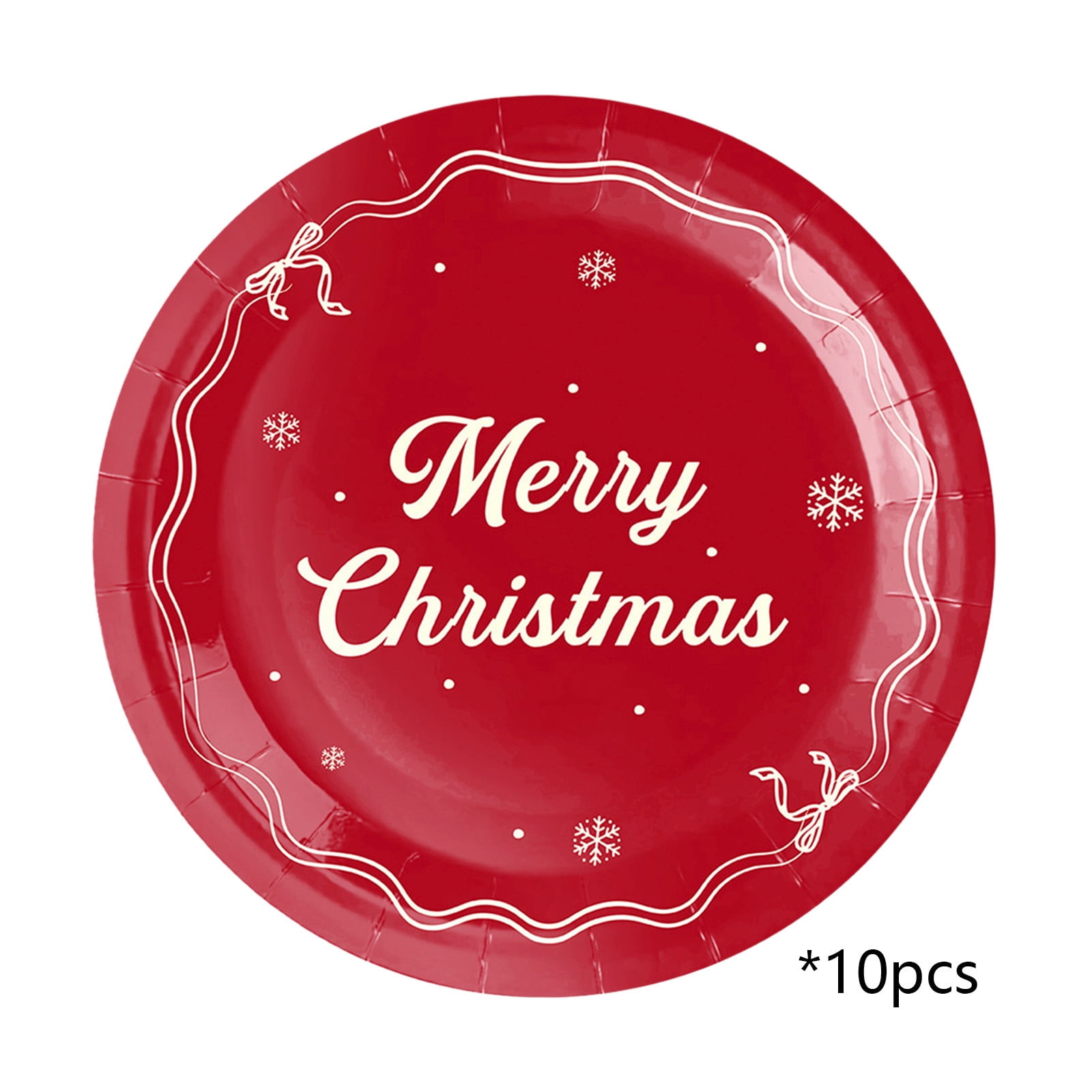 JeashCHAT 10 Pcs Merry Christmas Paper Plates, Christmas Theme Party ...
