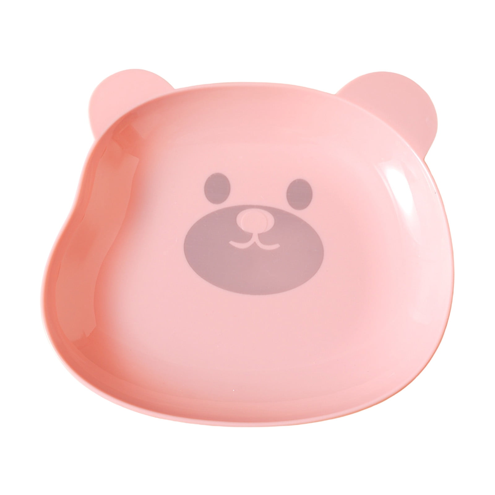 JeashCHAT 2 Pcs Bear Shaped Plates Small Plastic Plates Reusable Fruit ...