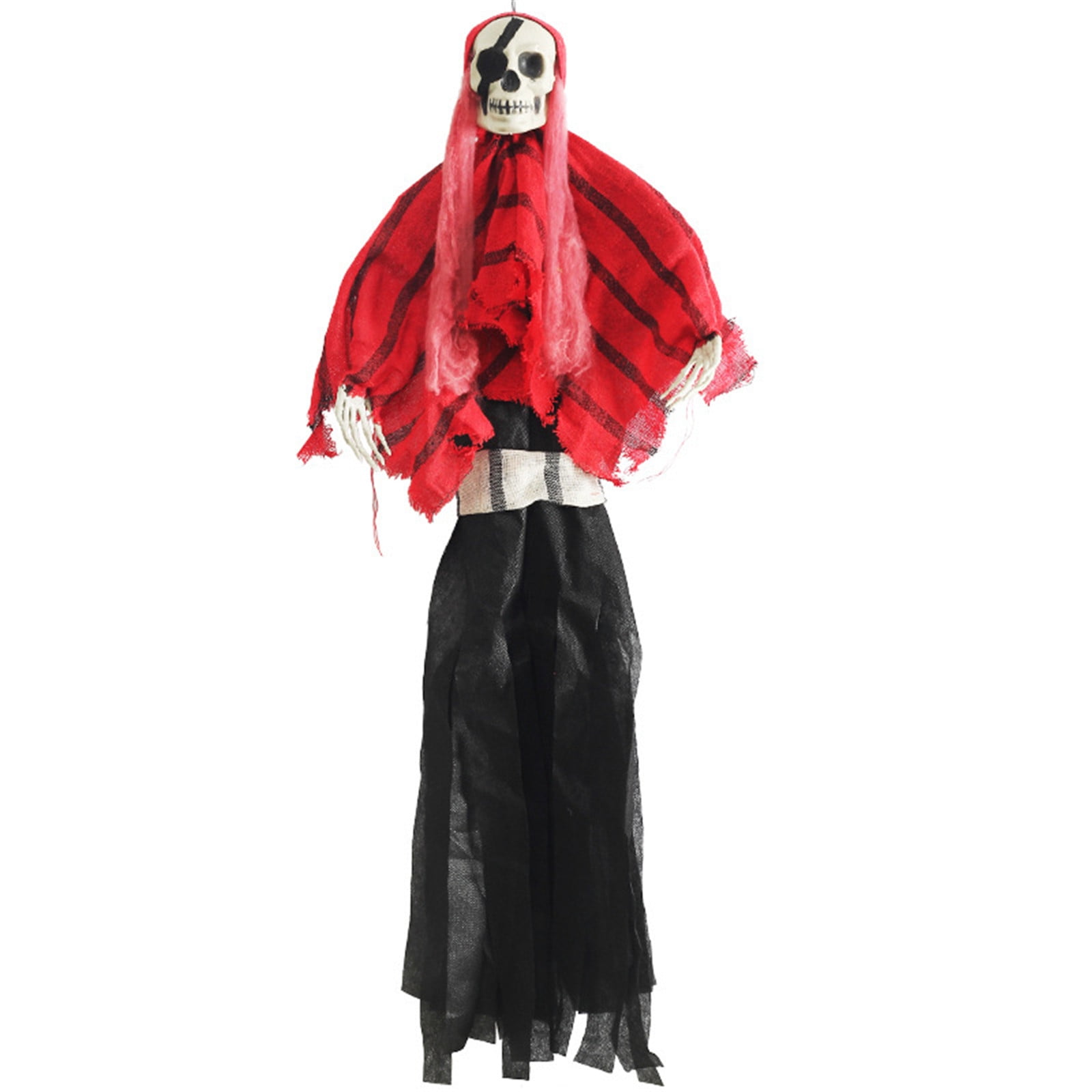 JeashCHAT 31.5" Halloween Hanging One-Eyed Skeleton, Scary Halloween ...