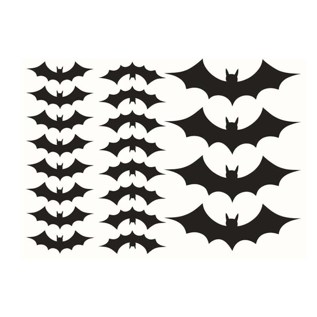 JeashCHAT 36 Pcs 3D Bats Wall Stickers Halloween DIY Wall Decor ...