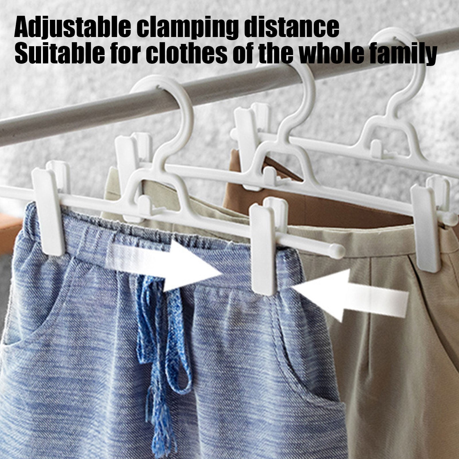 JeashCHAT 5 Pack Pants Hangers Skirt Hangers Bottom Hanger with 2 Clips ...