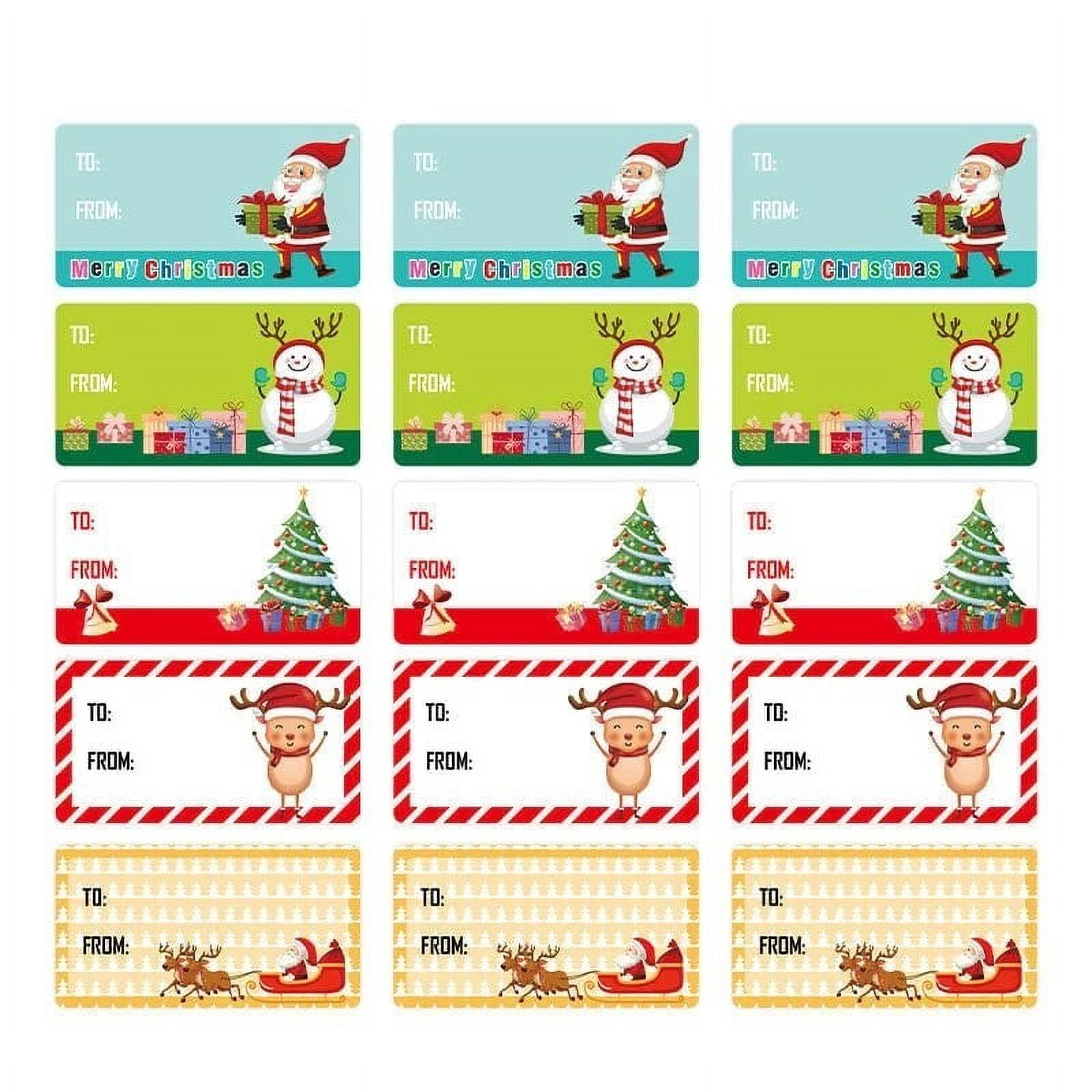 JeashCHAT 500 Pieces Christmas Self Adhesive Gift Tag Self Stick ...
