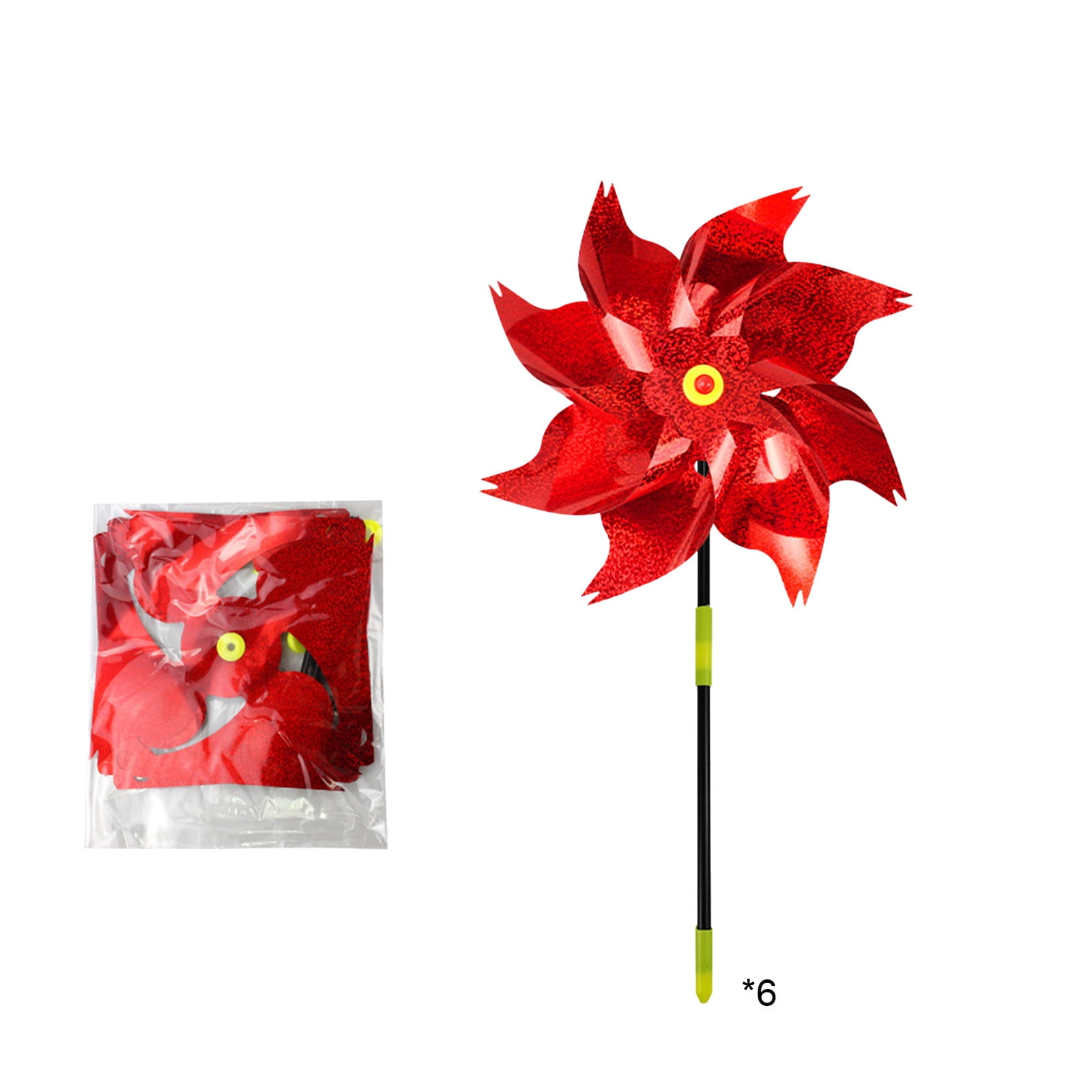 JeashCHAT 6 Pack Reflective Pinwheels with Stakes, Extra Sparkly ...