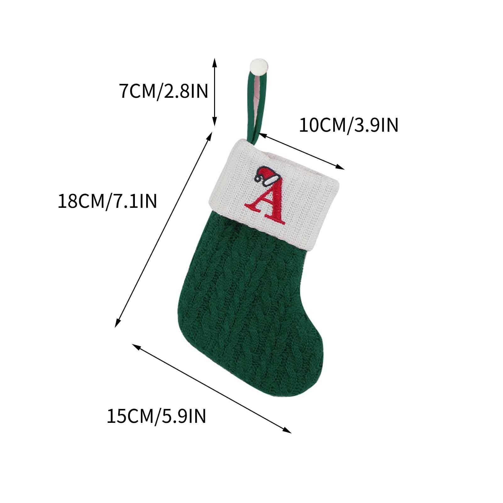 JeashCHAT 7 Inches Mini Cute Knitted Christmas Stocking Initial ...