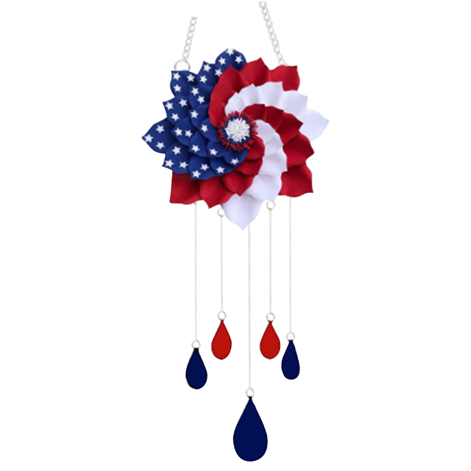 JeashCHAT American Flag Wind Chime 4th of July Decorations Patriotic ...