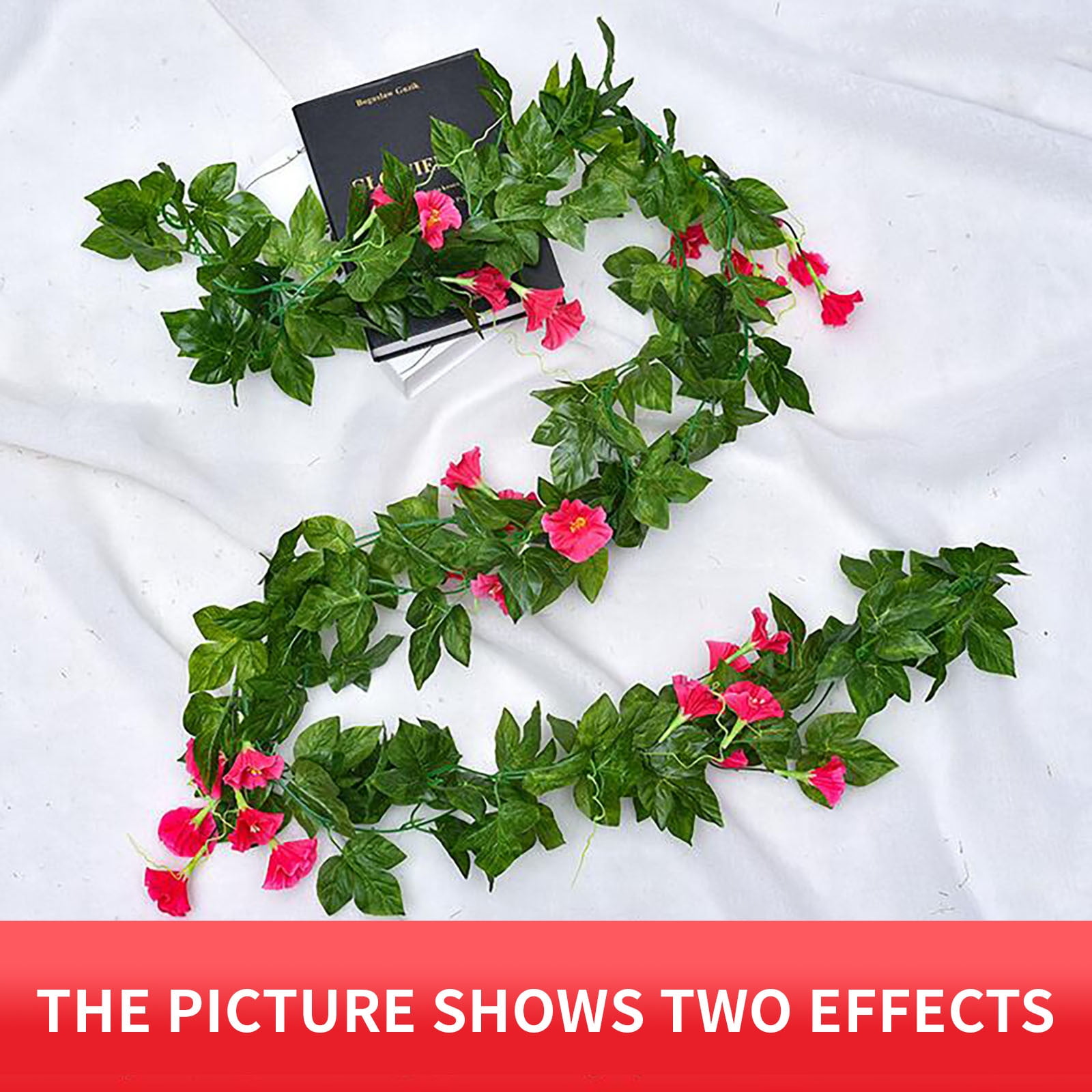 JeashCHAT Artificial Rose Flower Vine 7Feet Hanging Fake Flower Garland ...
