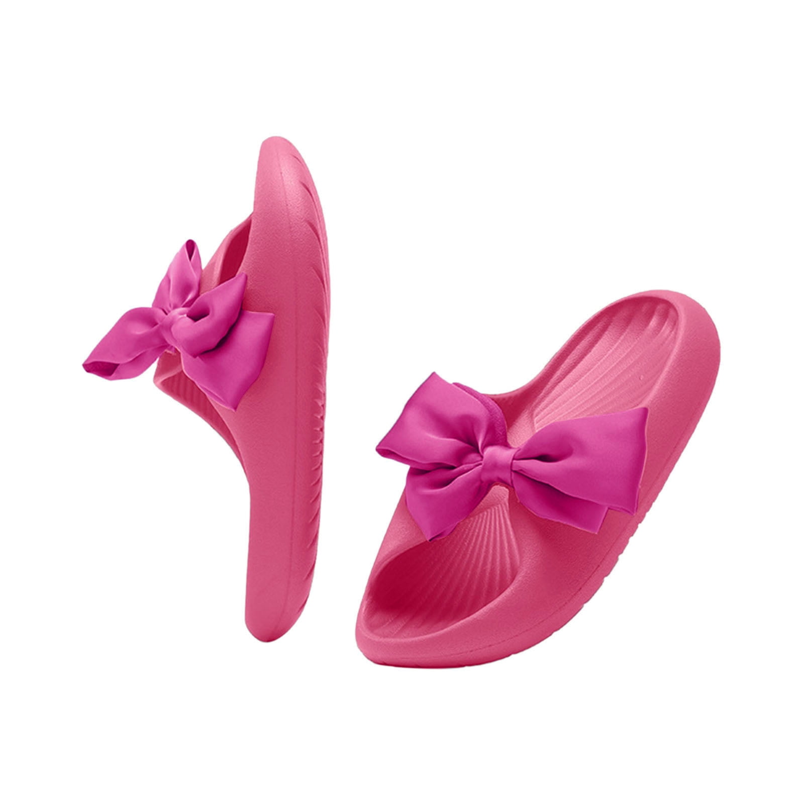 JeashCHAT Bow Slippers for Women Non Slip Quick Drying Shower Slides ...