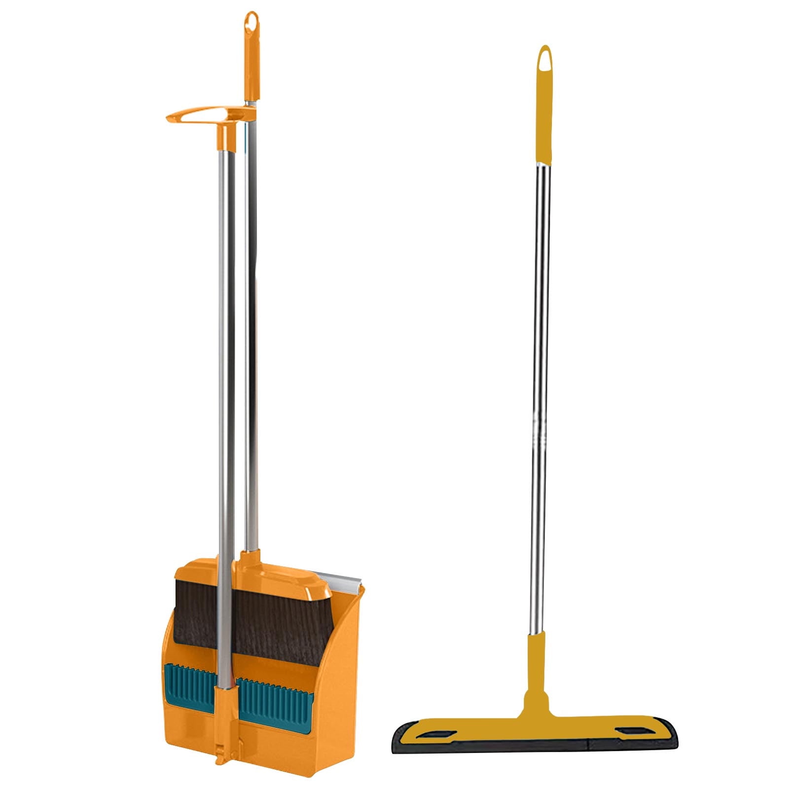 JeashCHAT Broom with Dustpan Combo Set, Broom and Dustpan Set for Home ...