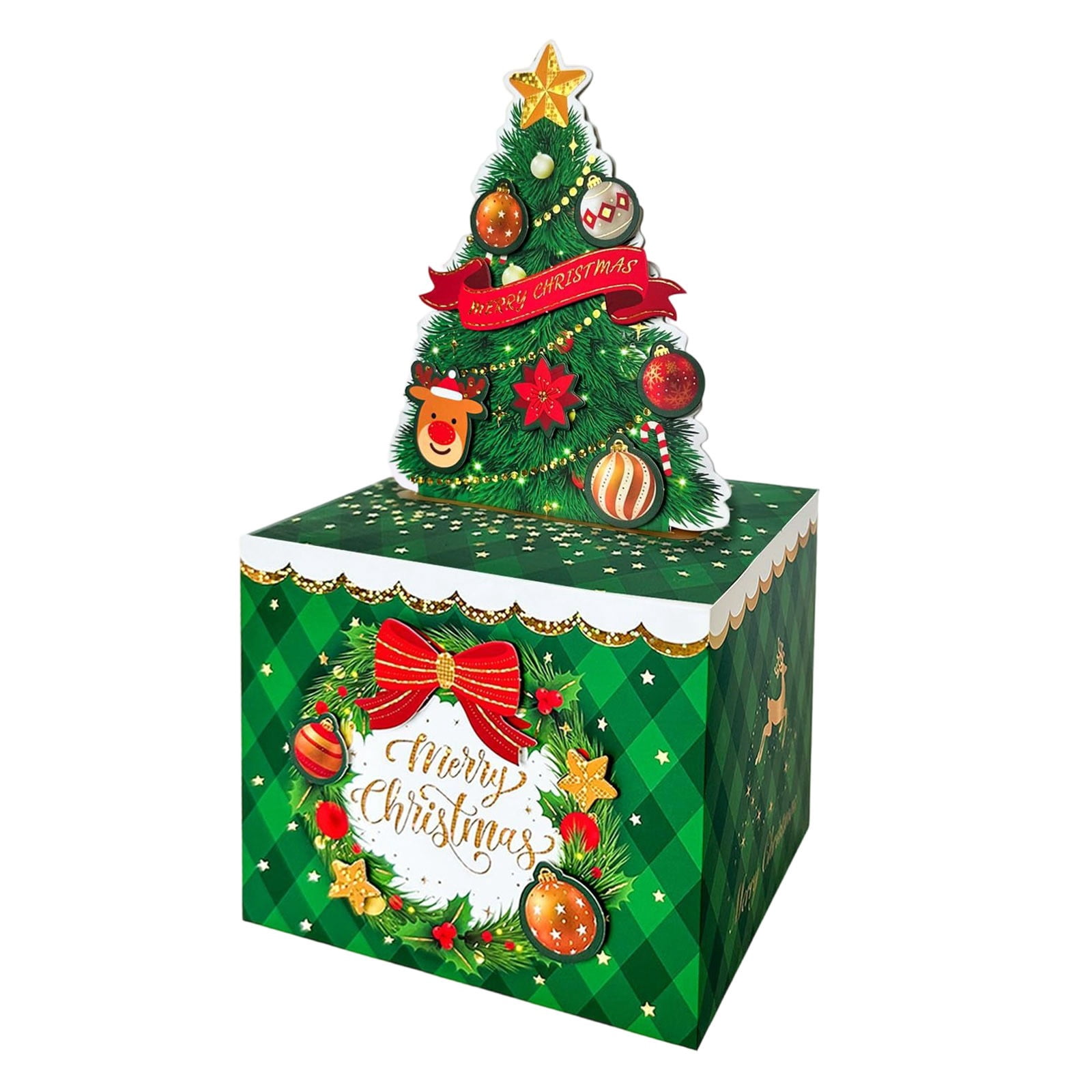 JeashCHAT Christmas Money Box for Cash Gift Pull, Surprise Gift Box ...