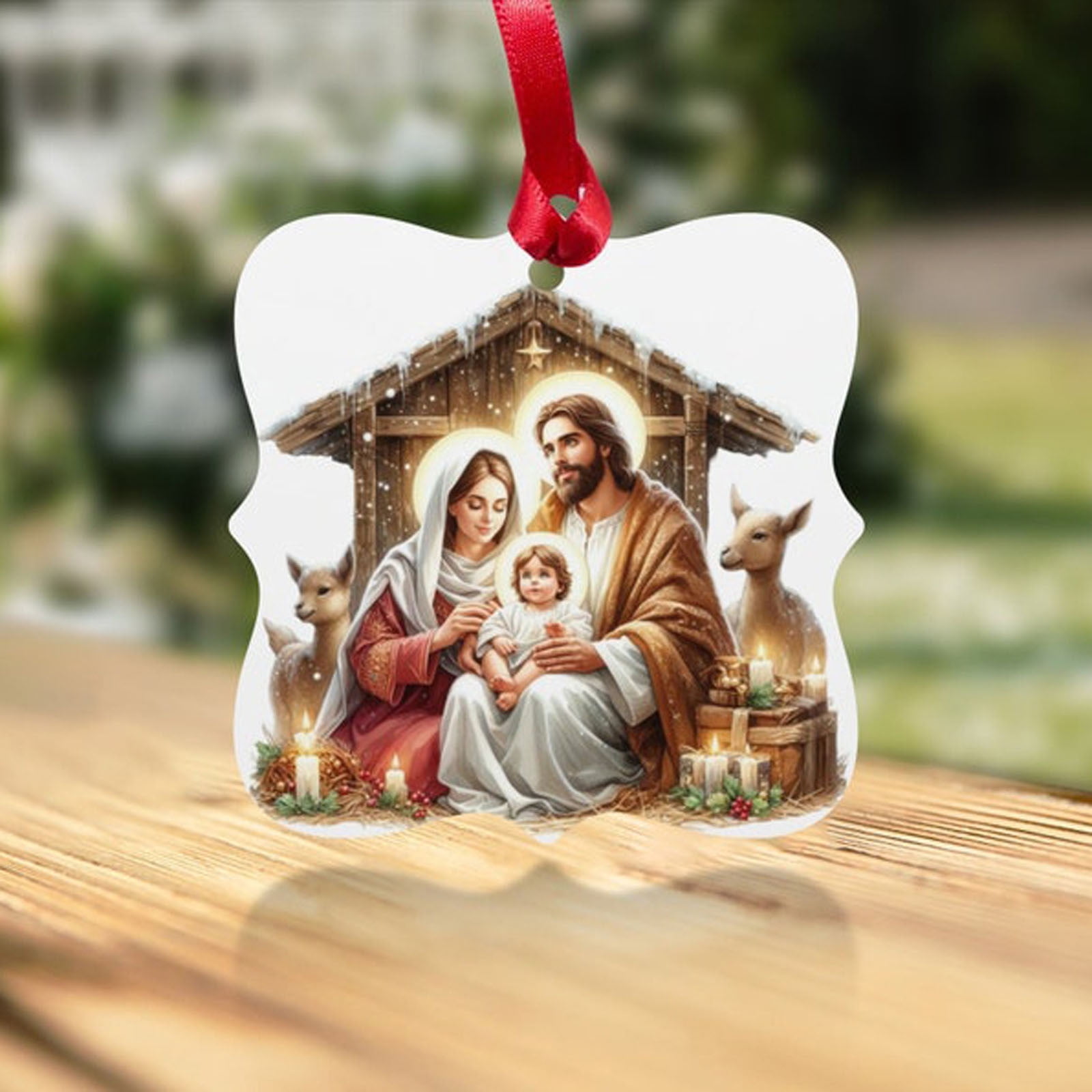 JeashCHAT Christmas Nativity Scene Ornaments, Holy Family Christmas ...
