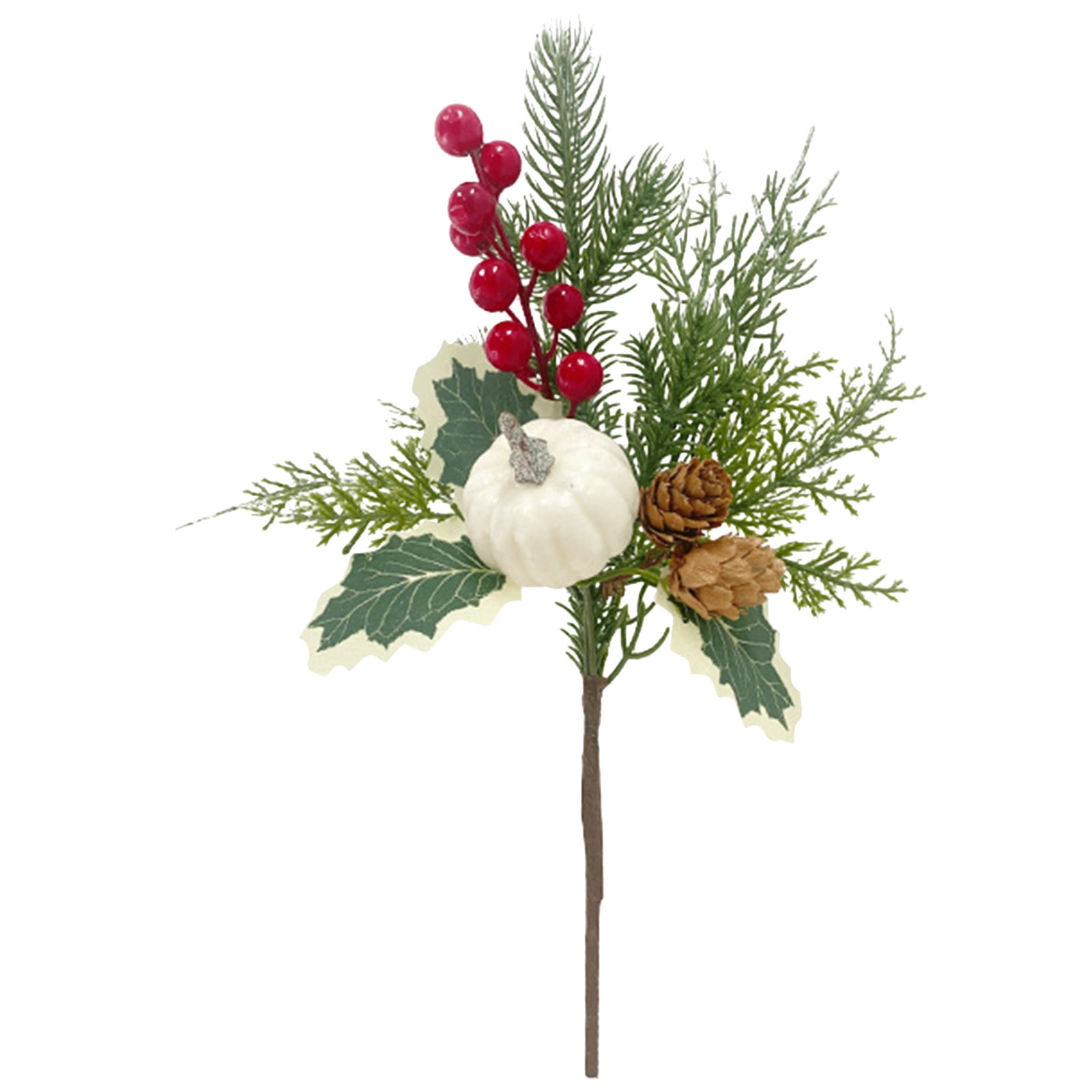 JeashCHAT Christmas Picks Artificial Red Berry Pine Cone Christmas Tree ...