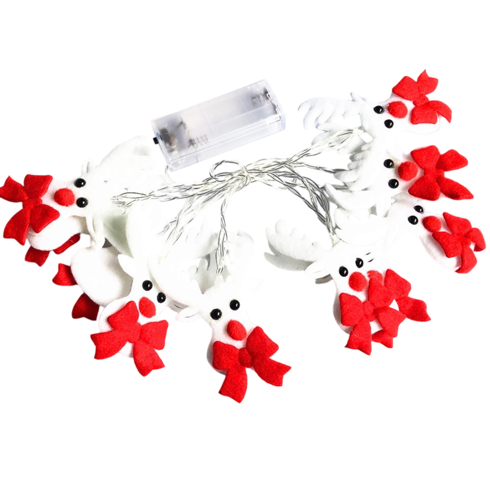 JeashCHAT Christmas Reindeer String Lights, 5.41 FT LED Cute Short ...