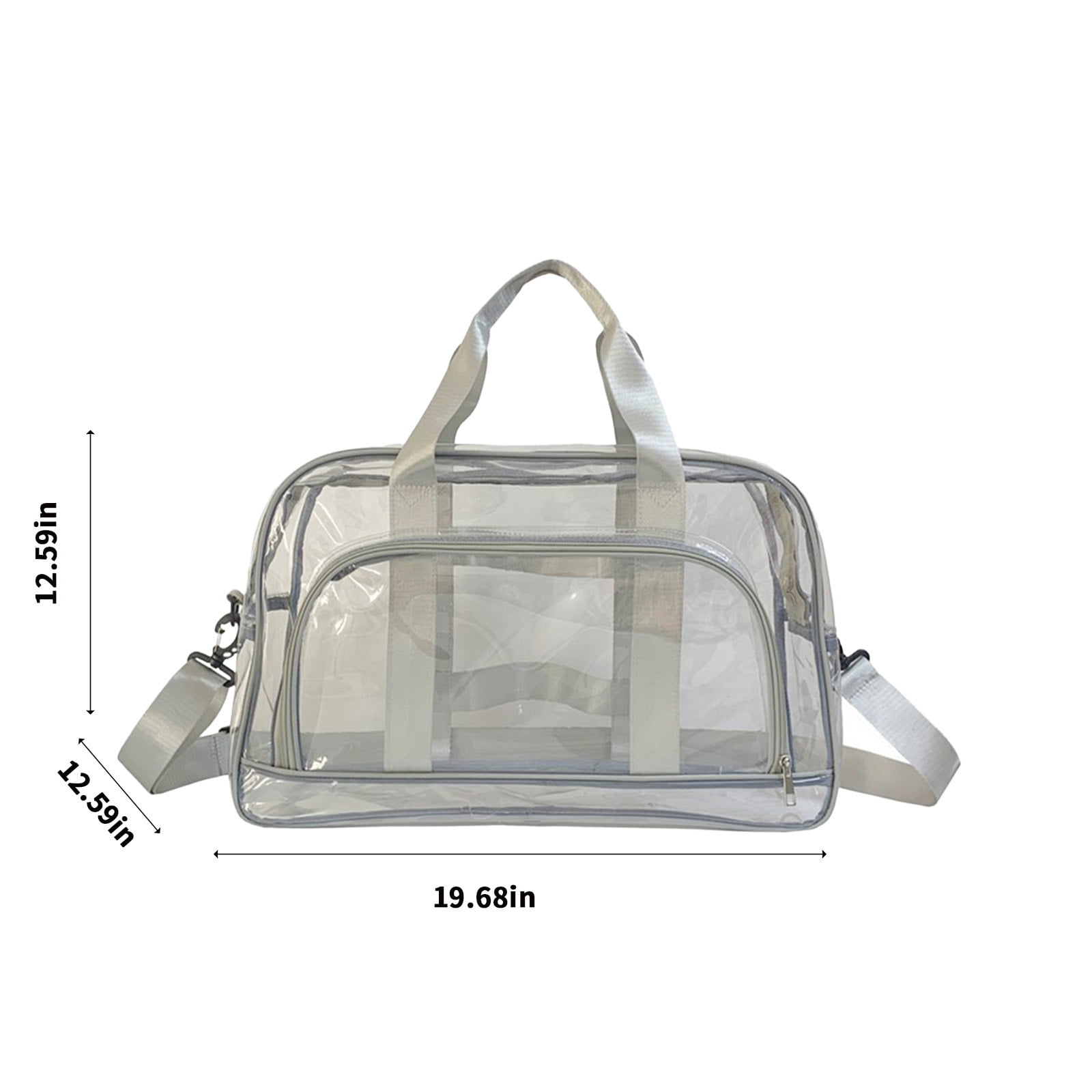 JeashCHAT Clear Travel Bag Large Capacity Duffel Bag with Trolley ...