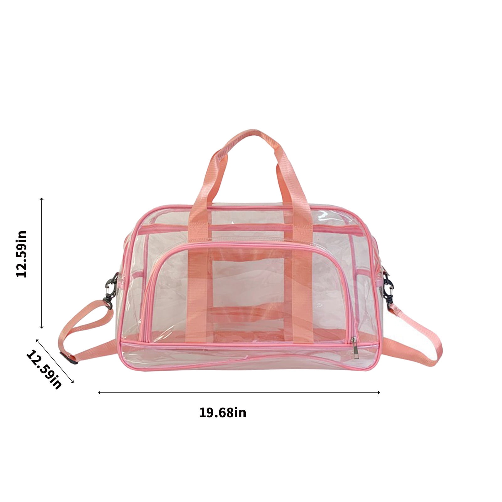 JeashCHAT Clear Travel Bag Large Capacity Duffel Bag with Trolley ...