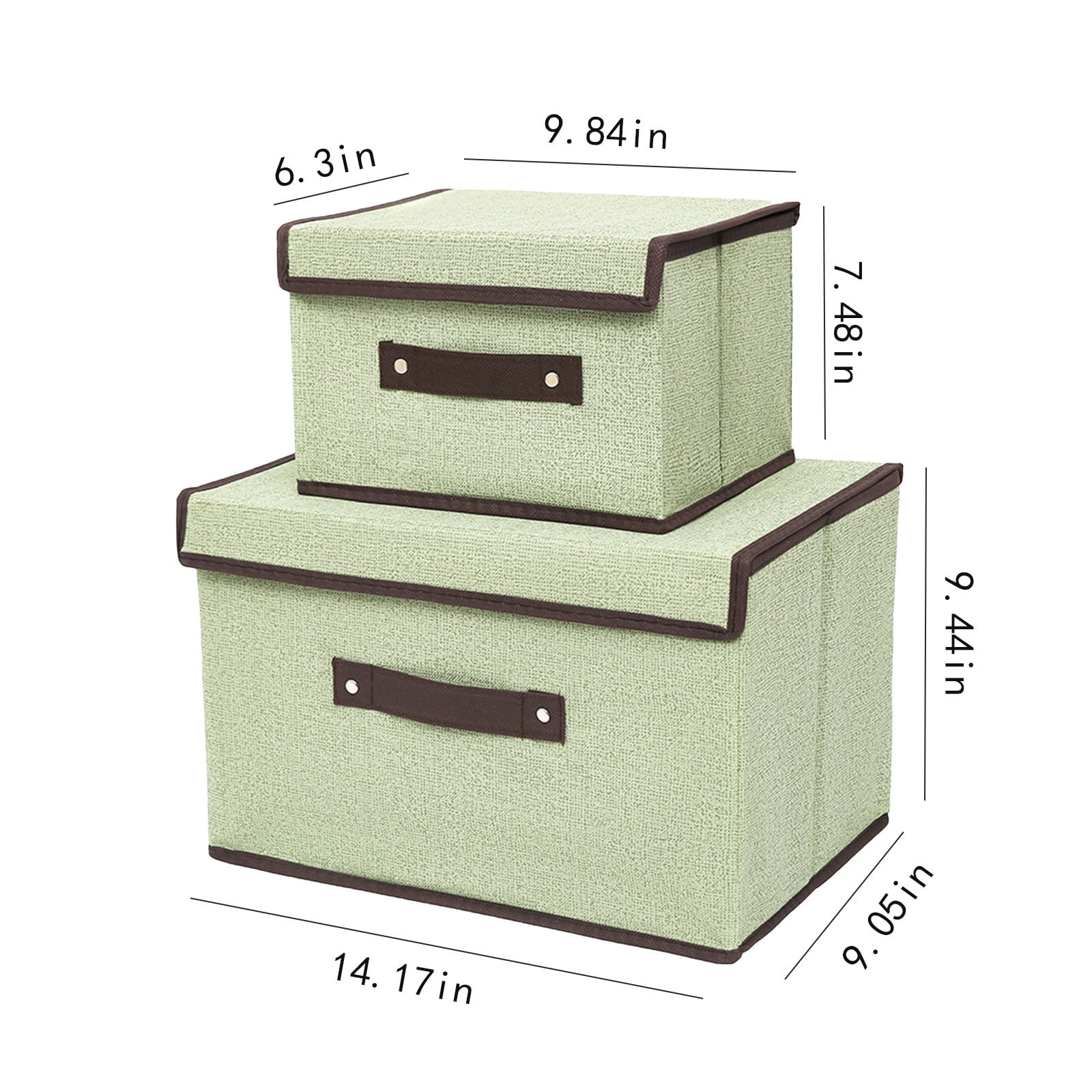 JeashCHAT 2 Pcs Collapsible Storage Boxes (Large + Small), Fabric Bins ...
