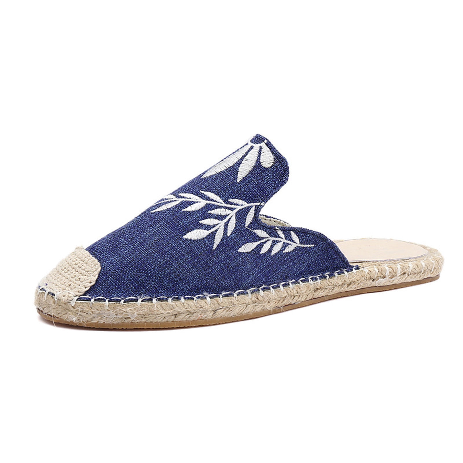 JeashCHAT Mules for Women Flats Comfortable Slip On Closed Toe Backless ...